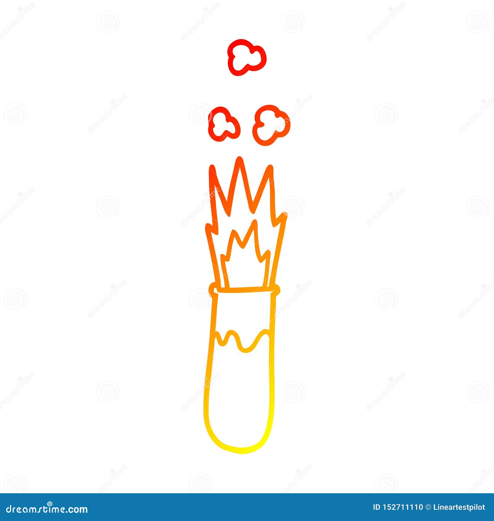 A Creative Warm Gradient Line Drawing Cartoon Chemical Reaction Stock ...