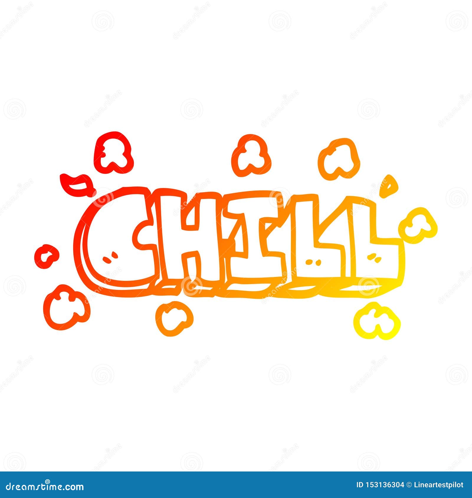 Chill Relax Sign Symbol Text Smoke Cartoon Warm Line Gradient Spectrum ...