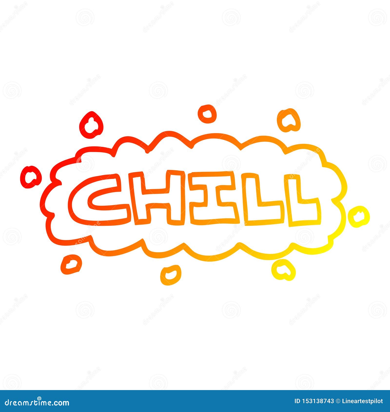 A Creative Warm Gradient Line Drawing Cartoon Chill Symbol Stock Vector ...
