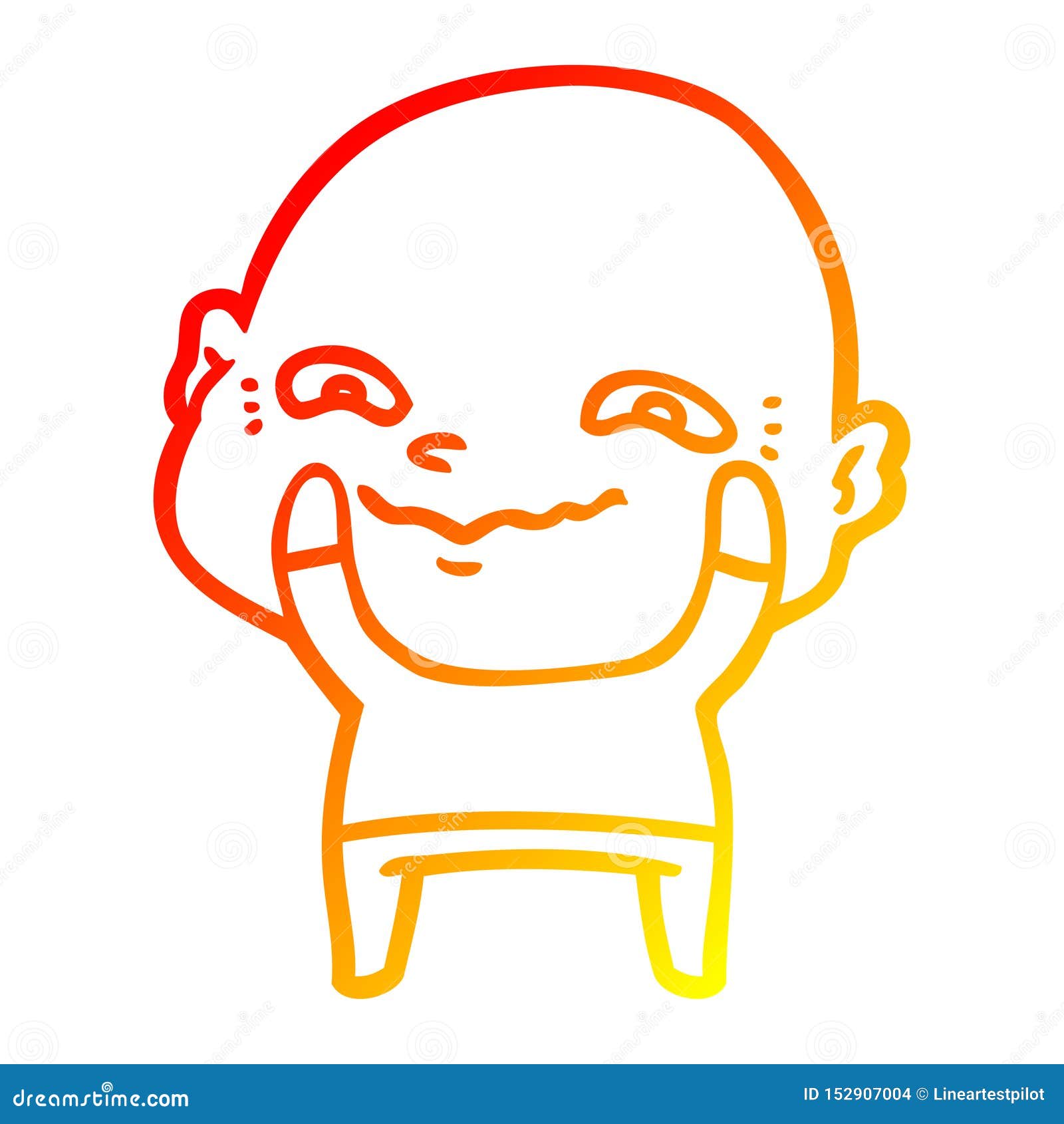 A Creative Warm Gradient Line Drawing Cartoon Creepy Guy Stock Vector ...