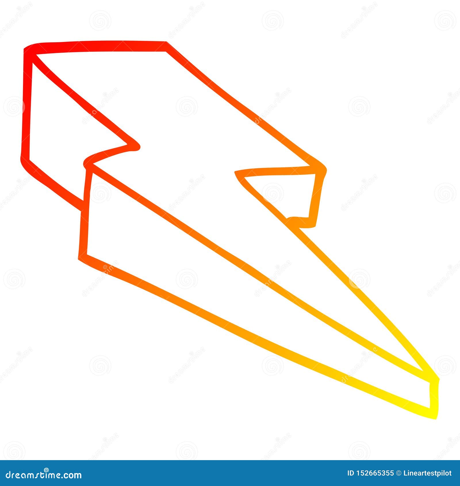 A Creative Warm Gradient Line Drawing Cartoon Decorative Lightning Bolt ...