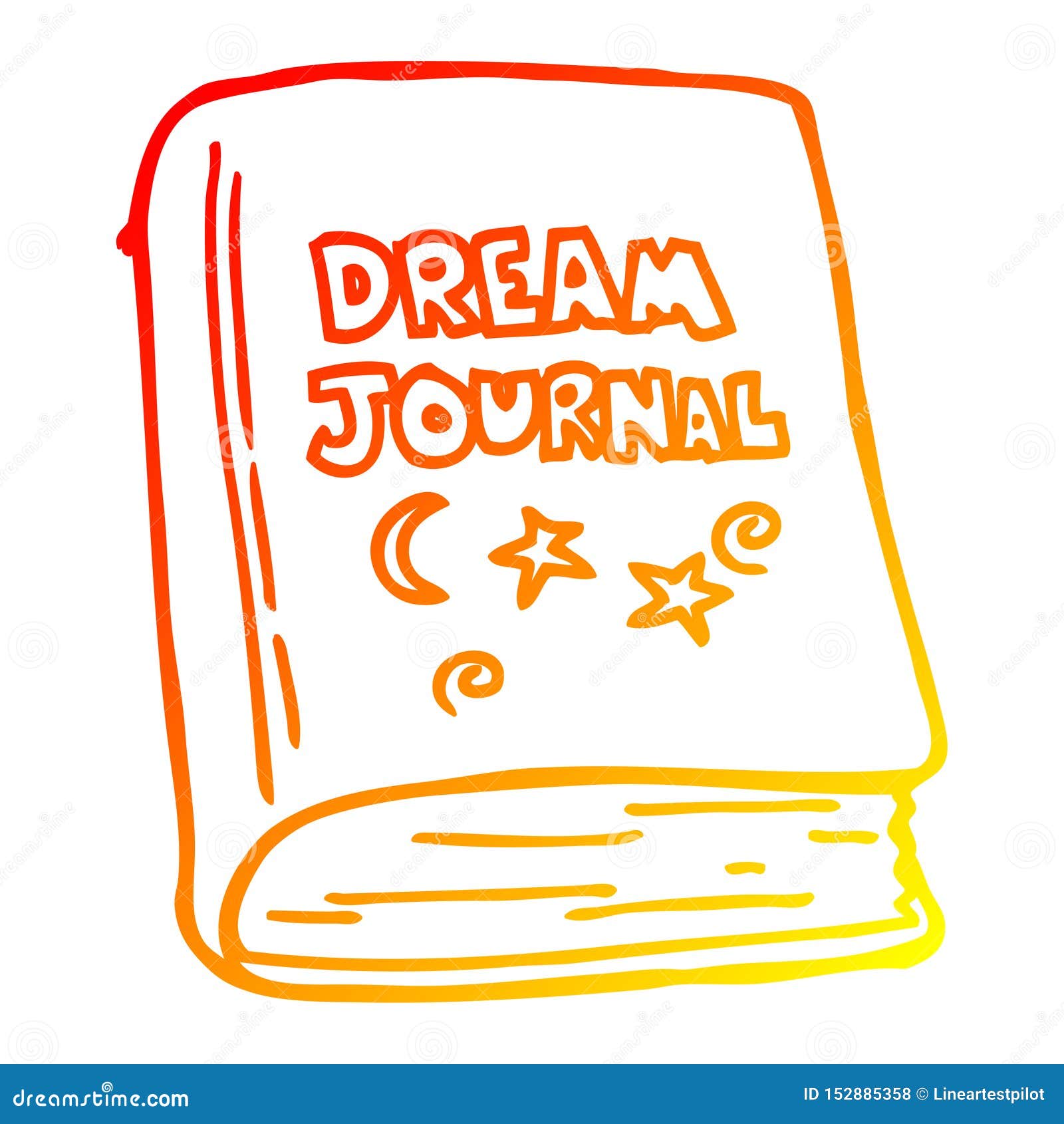A Creative Warm Gradient Line Drawing Cartoon Dream Journal Stock ...