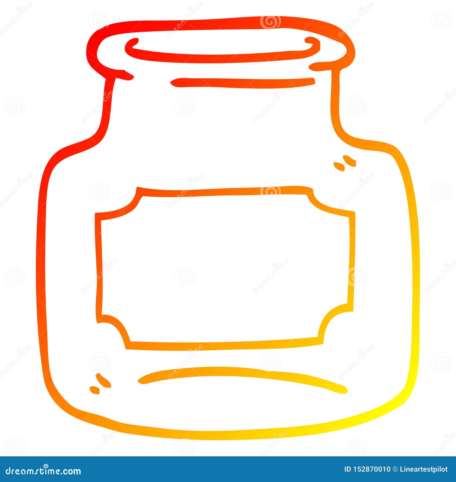 A Creative Warm Gradient Line Drawing Cartoon Empty Jar Stock Vector ...