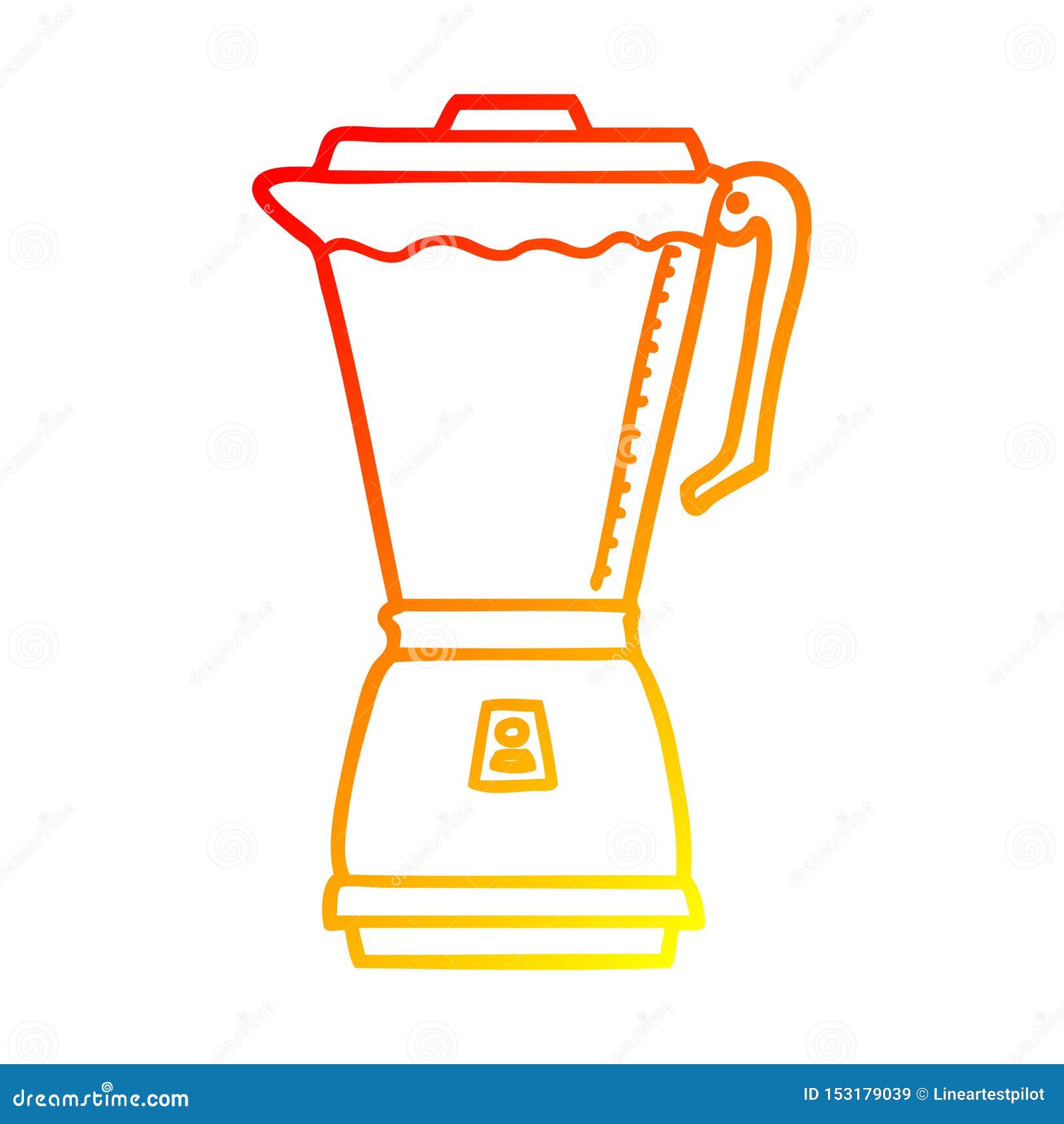 A Creative Warm Gradient Line Drawing Cartoon Food Processor Stock ...