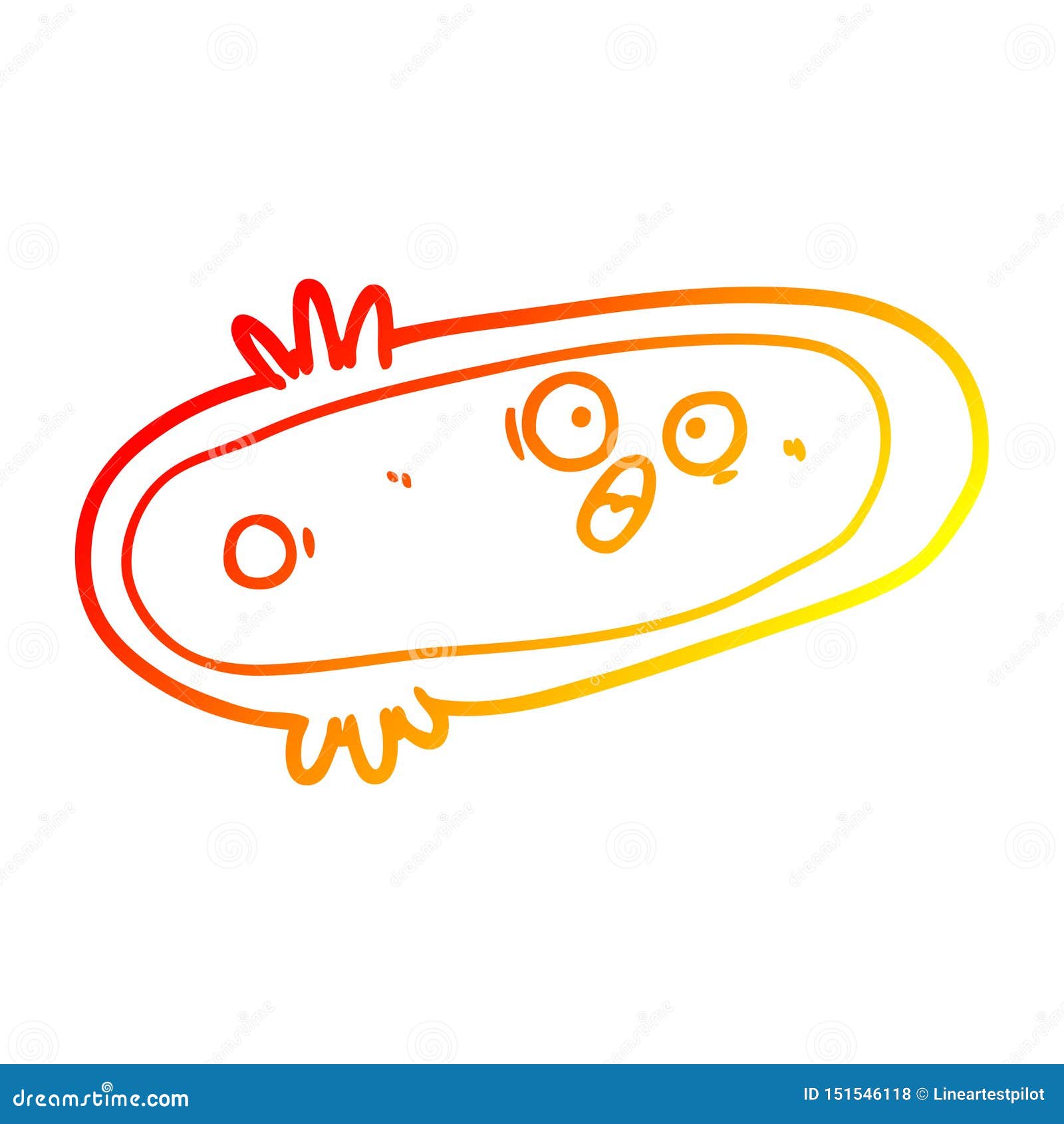 A Creative Warm Gradient Line Drawing Cartoon Germ Stock Vector ...