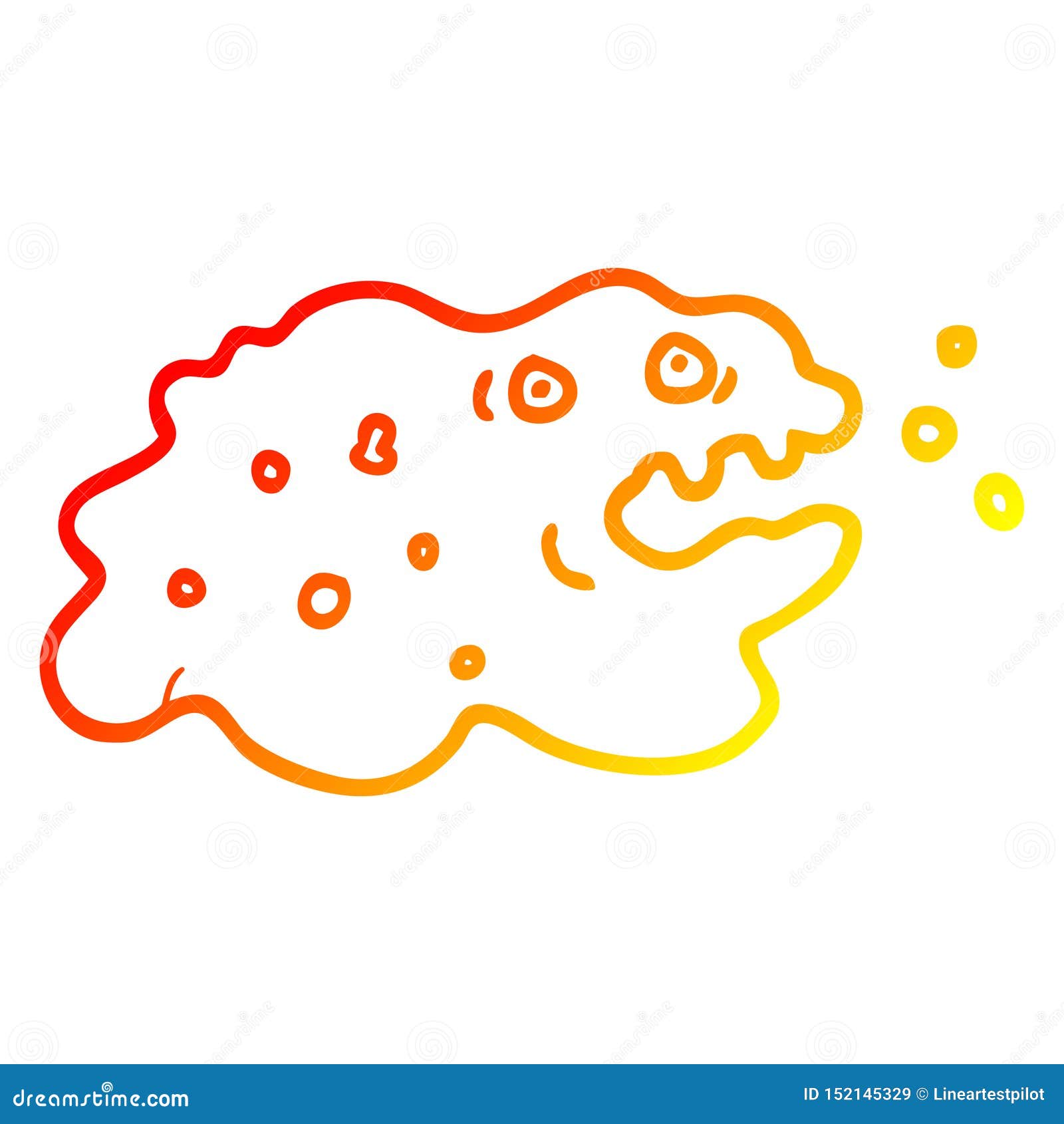 A Creative Warm Gradient Line Drawing Cartoon Germ Stock Vector ...