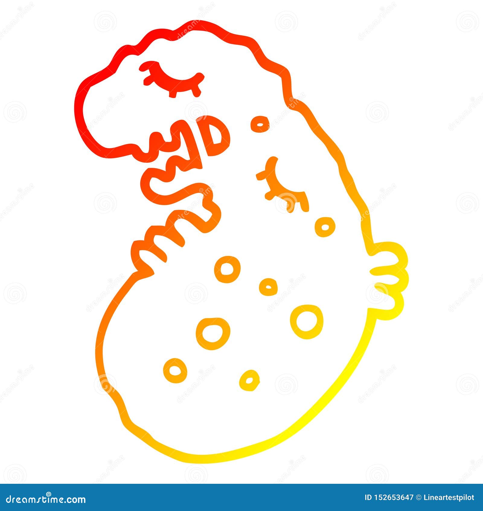 A Creative Warm Gradient Line Drawing Cartoon Germ Stock Vector ...