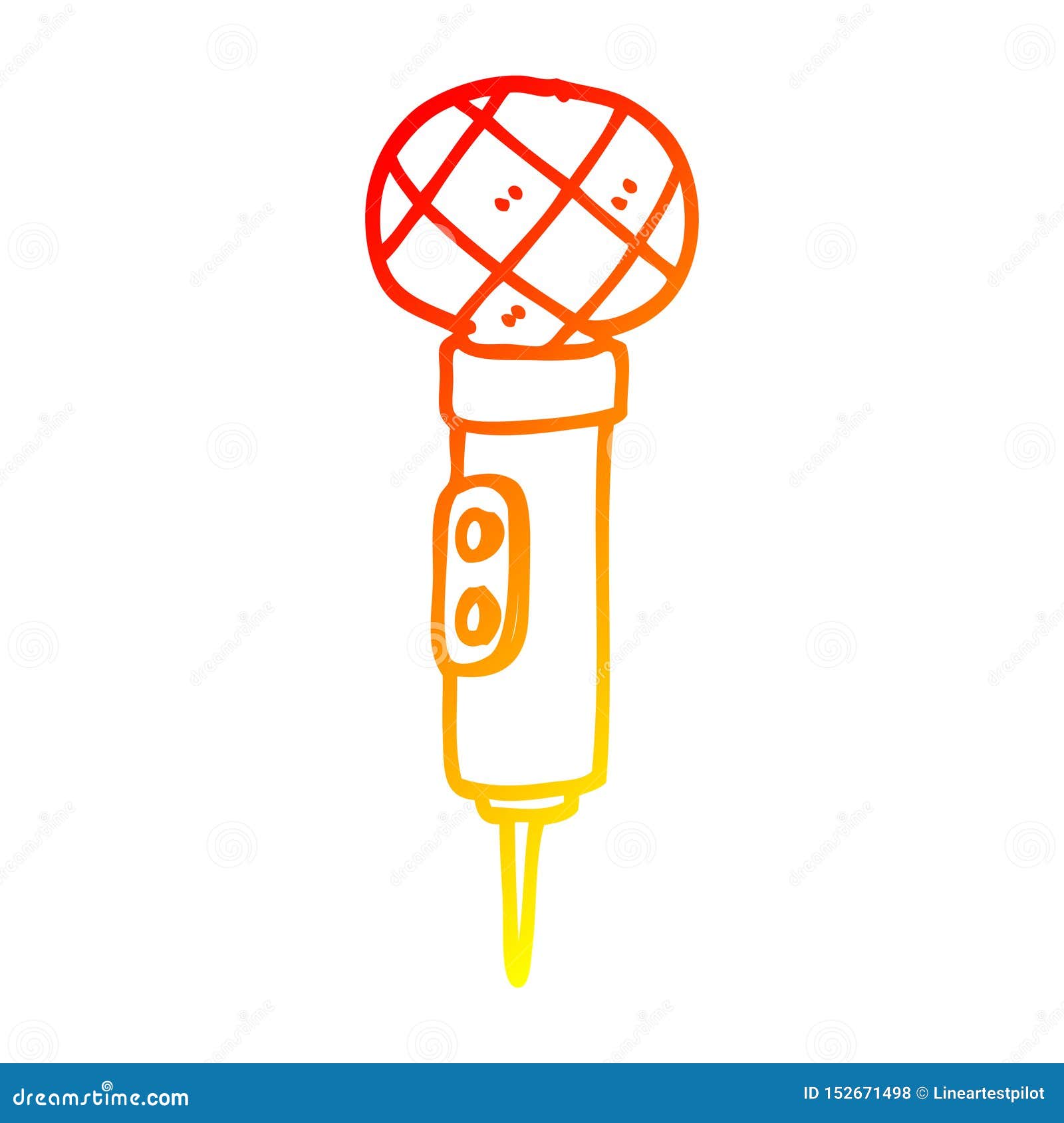 A Creative Warm Gradient Line Drawing Cartoon Gold Microphone Stock ...