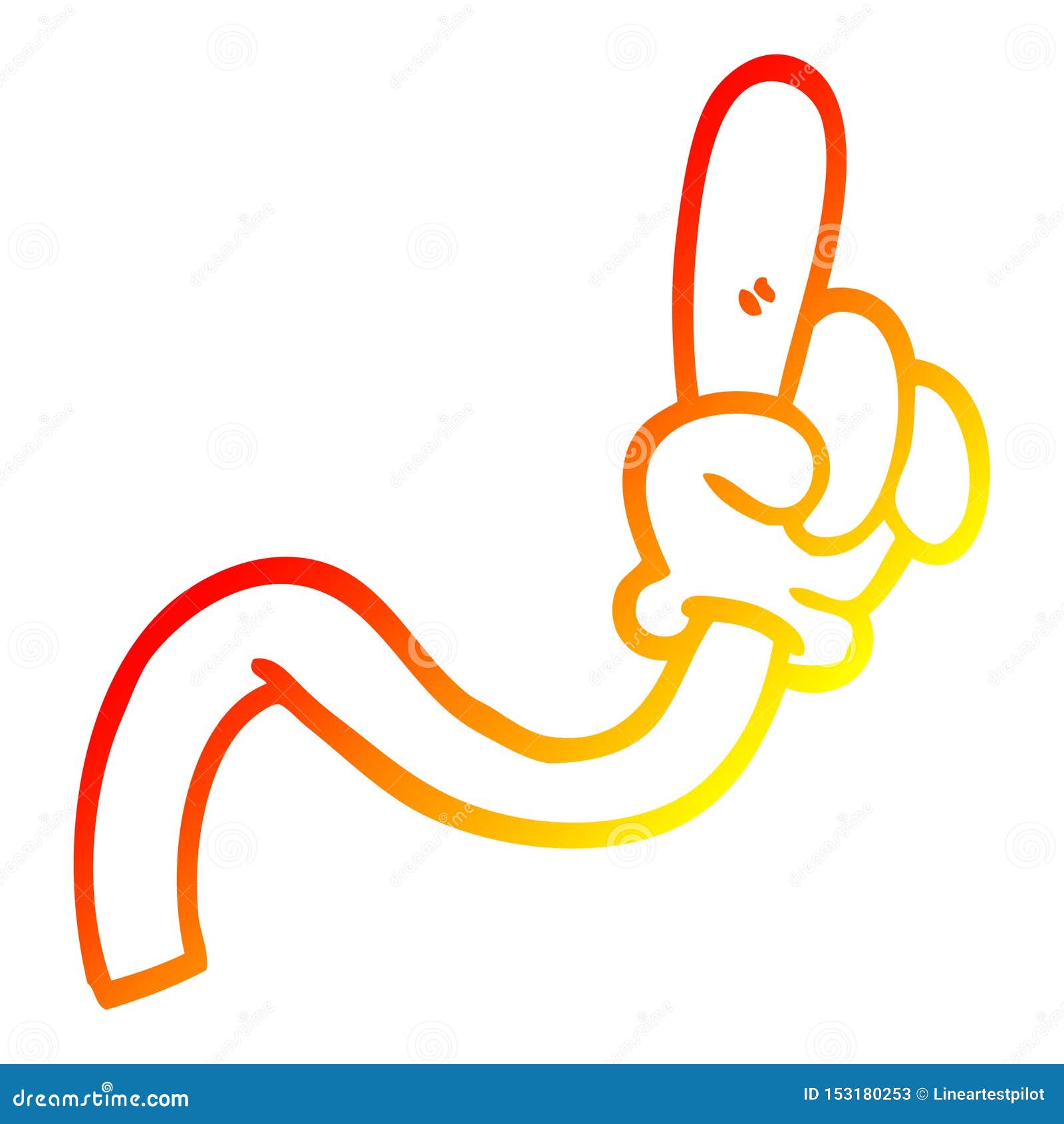 A Creative Warm Gradient Line Drawing Cartoon Hand Gesture Stock Vector ...