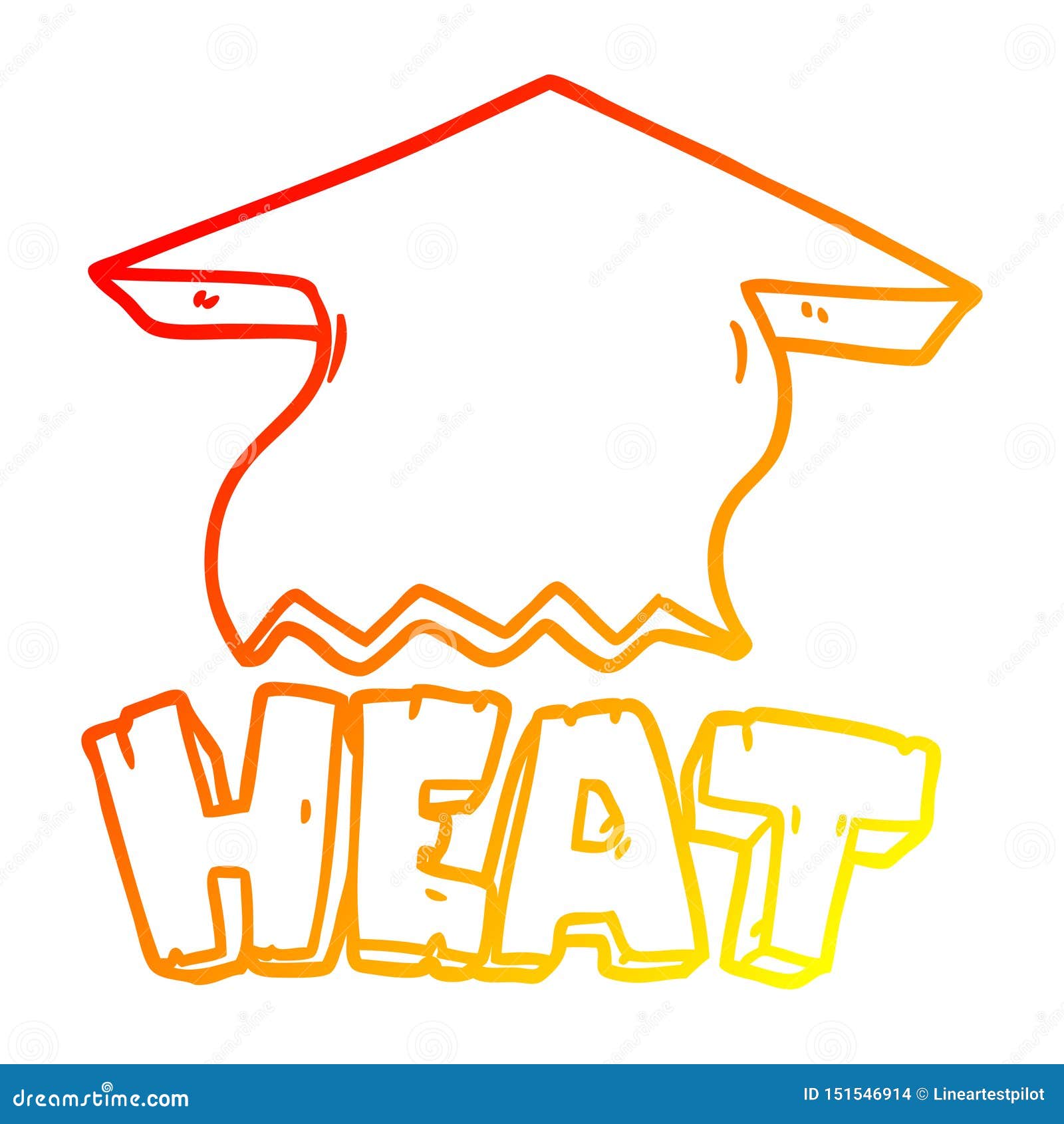 A Creative Warm Gradient Line Drawing Cartoon Heat Symbol Stock Vector ...