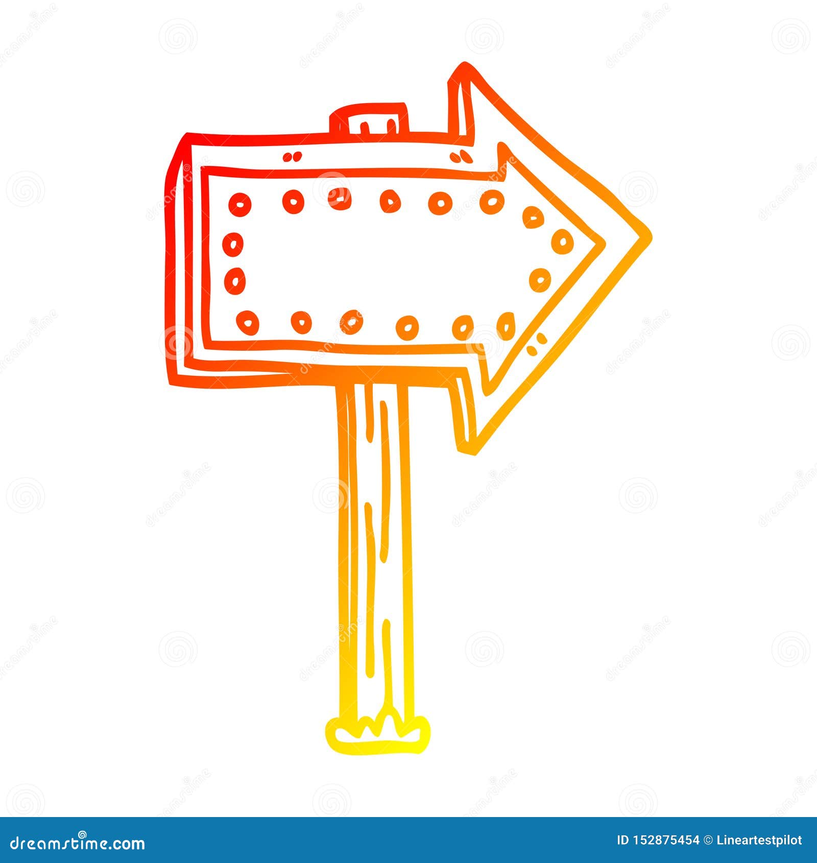 A Creative Warm Gradient Line Drawing Cartoon Lit Up Sign Stock Vector ...