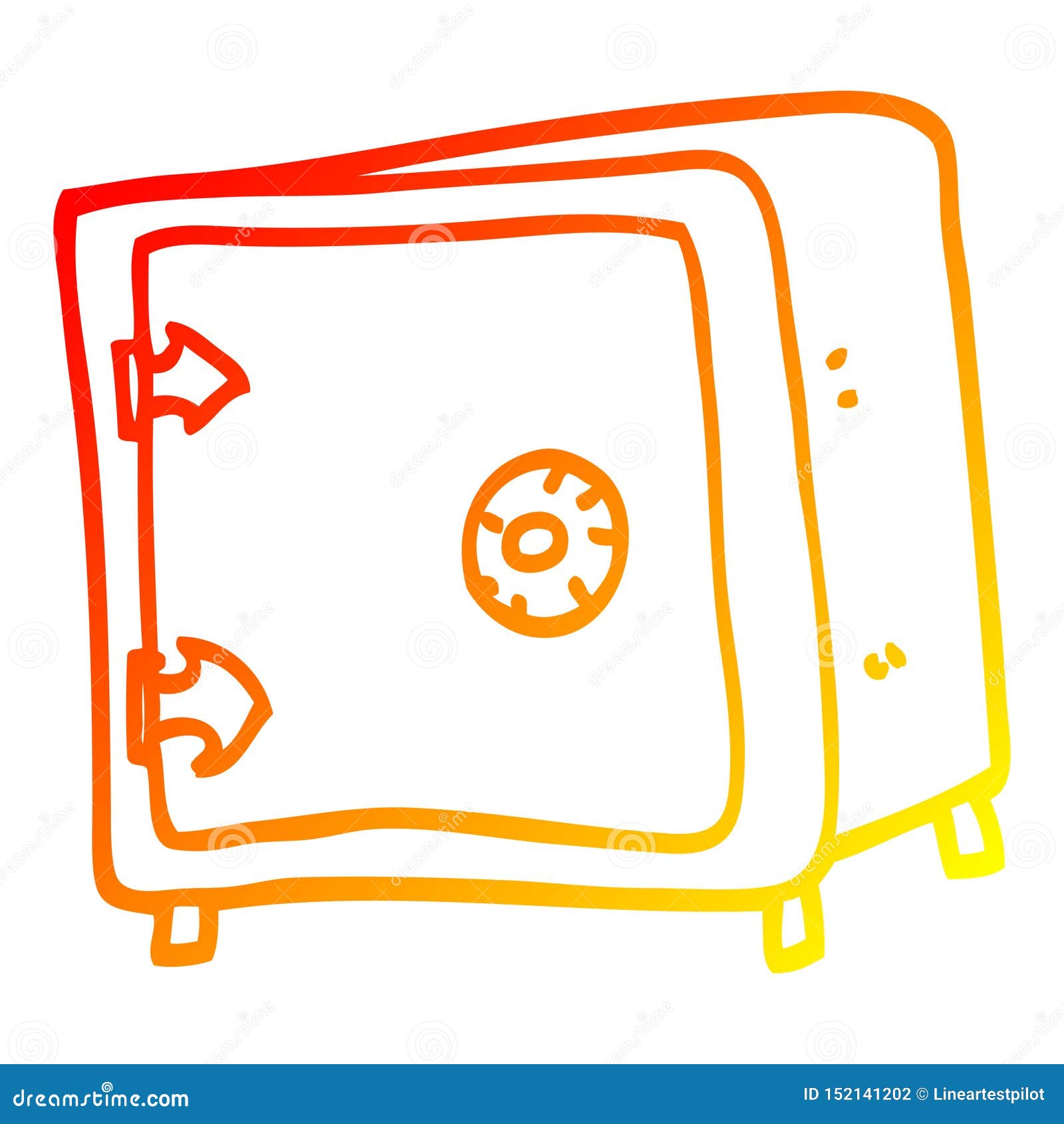 A Creative Warm Gradient Line Drawing Cartoon Old Safe Stock Vector ...