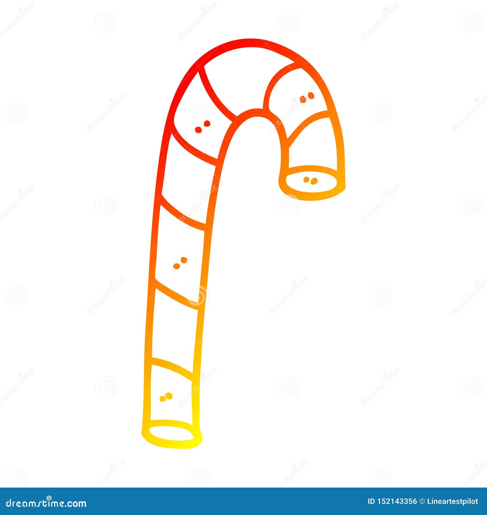 A Creative Warm Gradient Line Drawing Cartoon Pink Candy Cane Stock ...