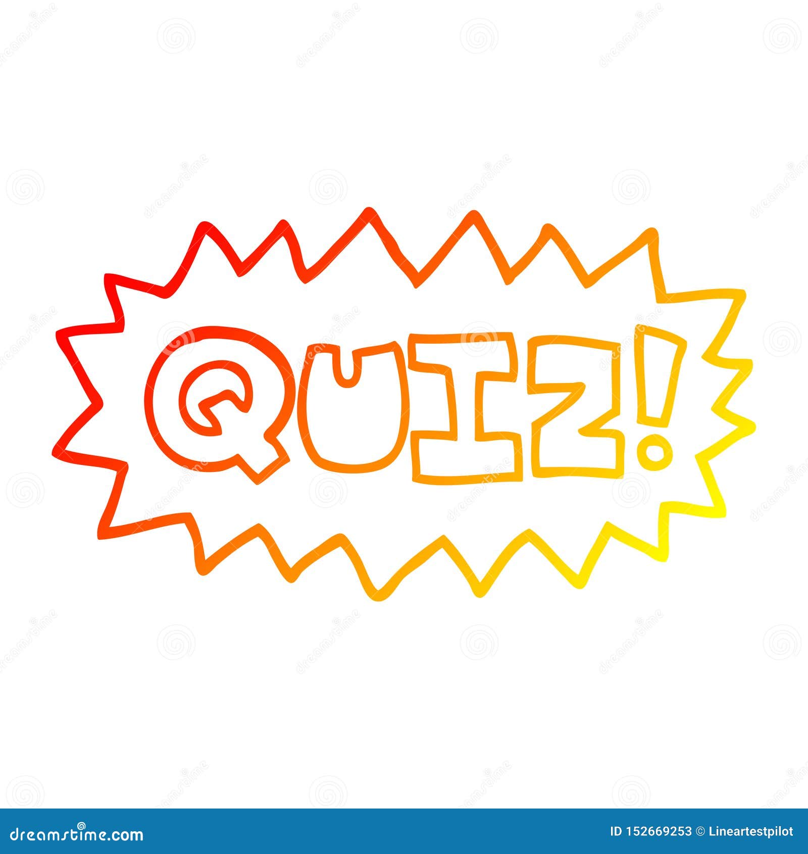 A Creative Warm Gradient Line Drawing Cartoon Quiz Symbol Stock Vector ...