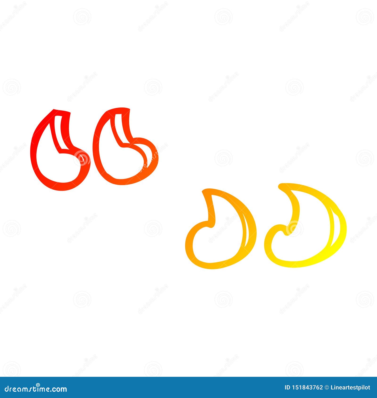 A Creative Warm Gradient Line Drawing Cartoon Quotation Marks Stock ...