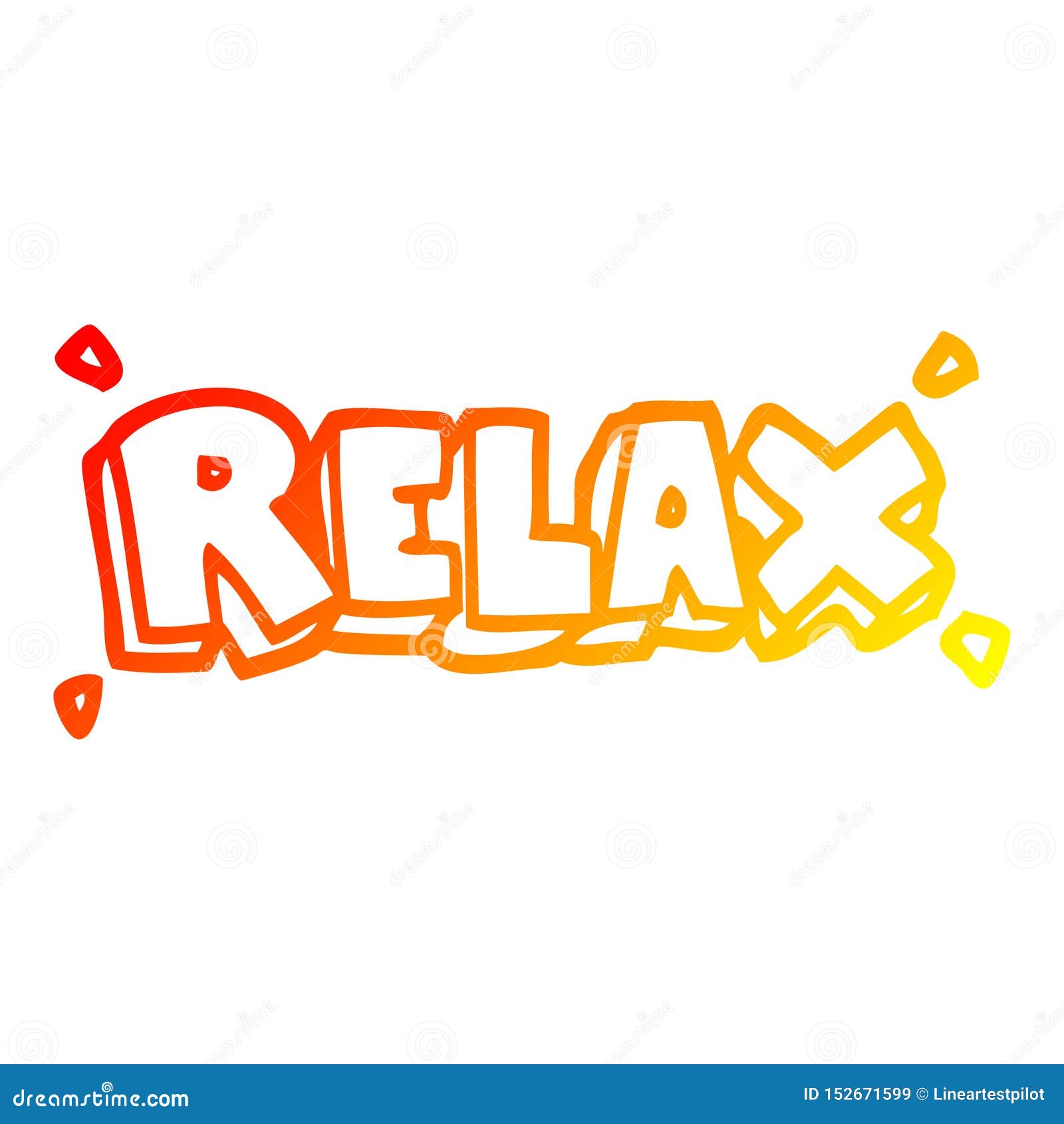 A Creative Warm Gradient Line Drawing Cartoon Relax Symbol Stock Vector ...