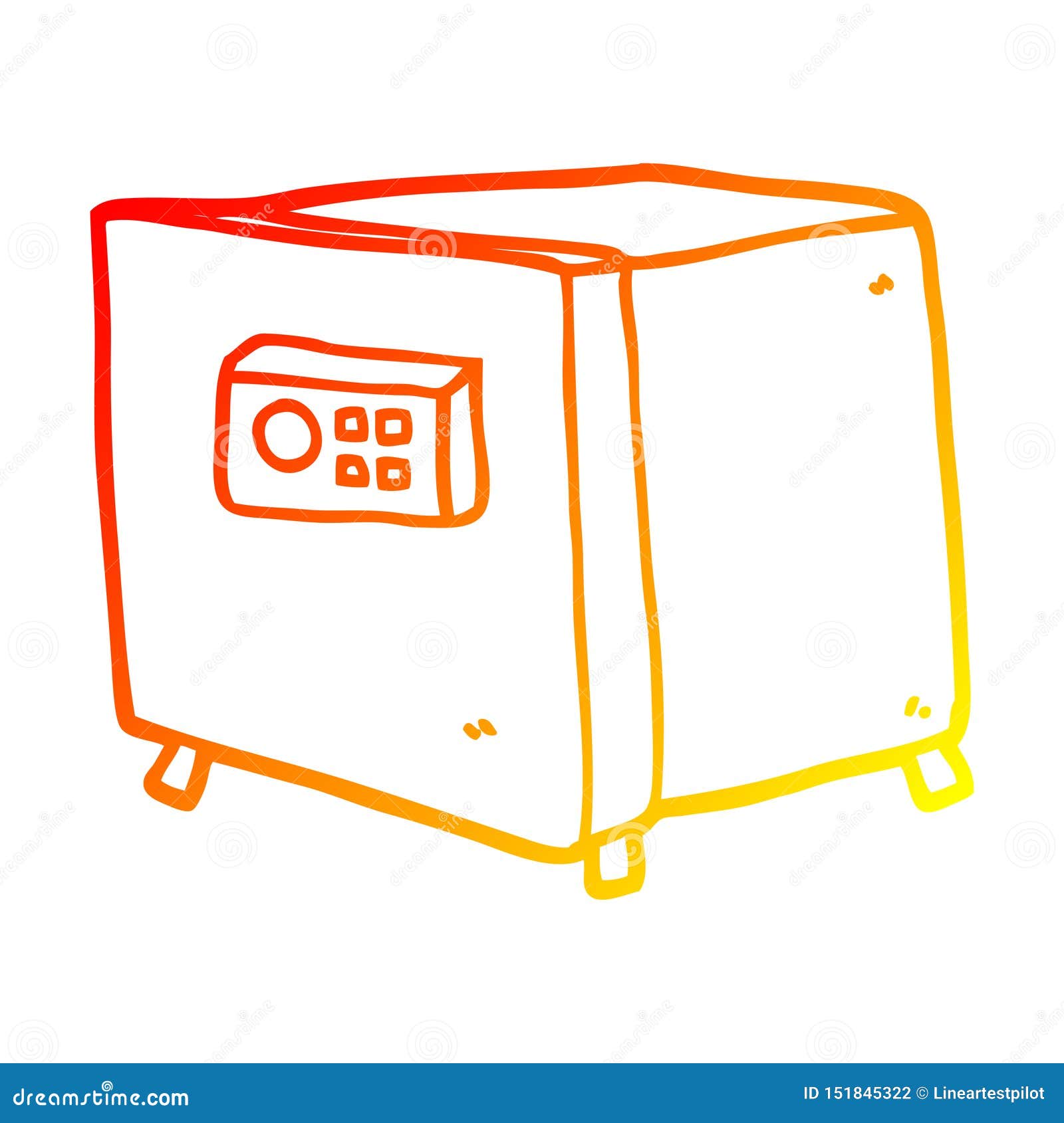 A Creative Warm Gradient Line Drawing Cartoon Safe Stock Vector ...