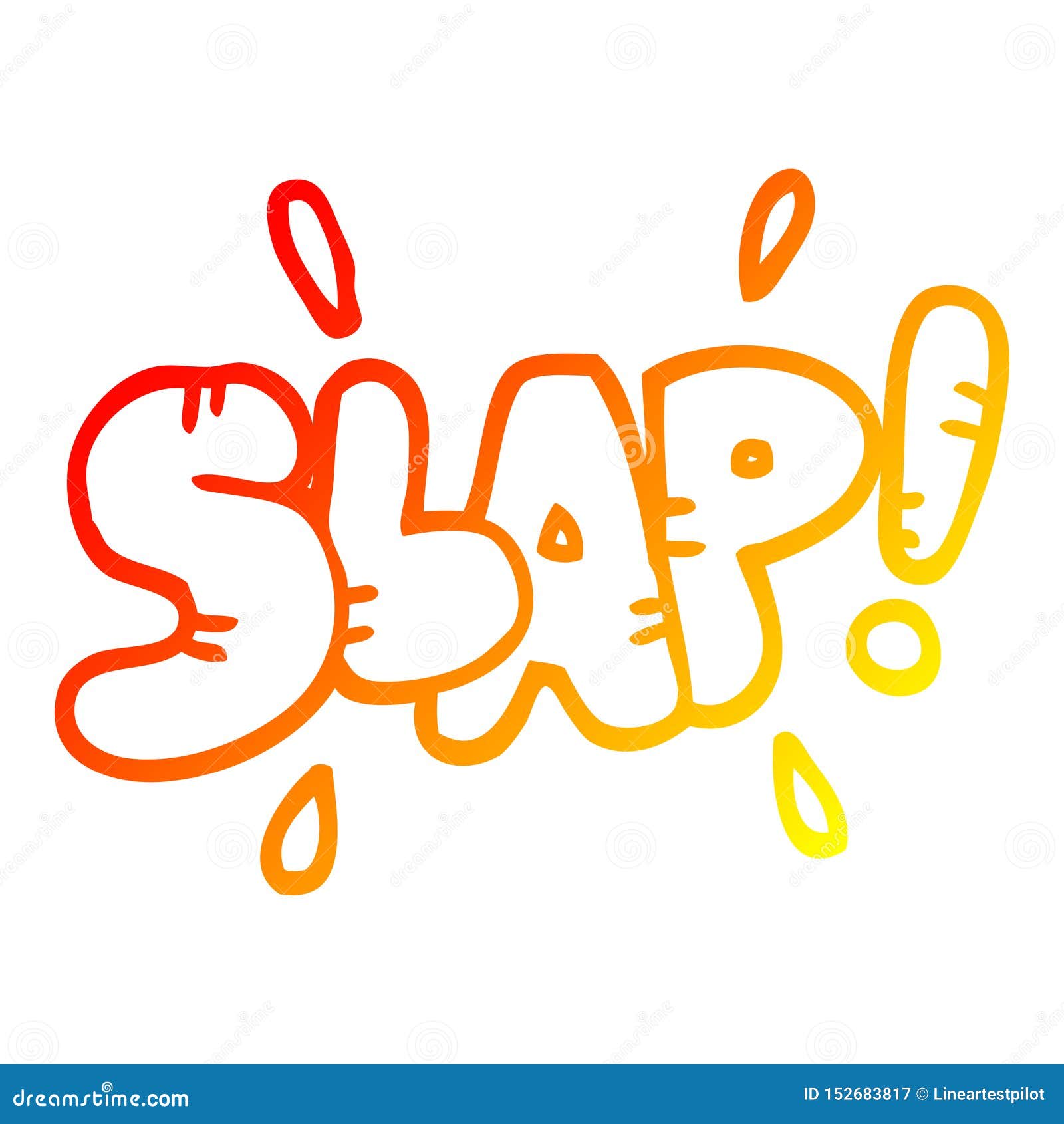 A Creative Warm Gradient Line Drawing Cartoon Slap Symbol Stock Vector ...