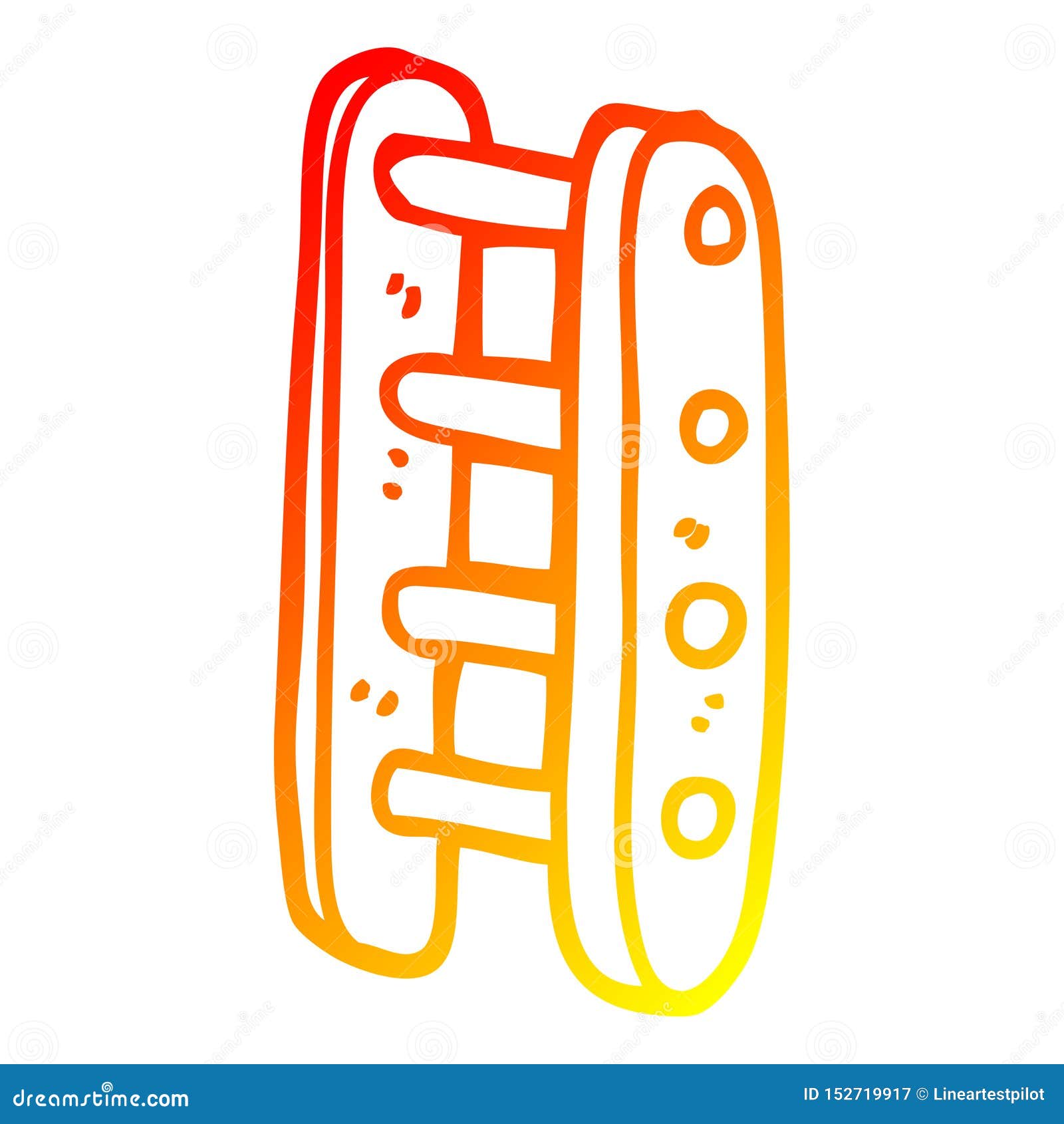 A Creative Warm Gradient Line Drawing Cartoon Tall Ladder Stock Vector ...