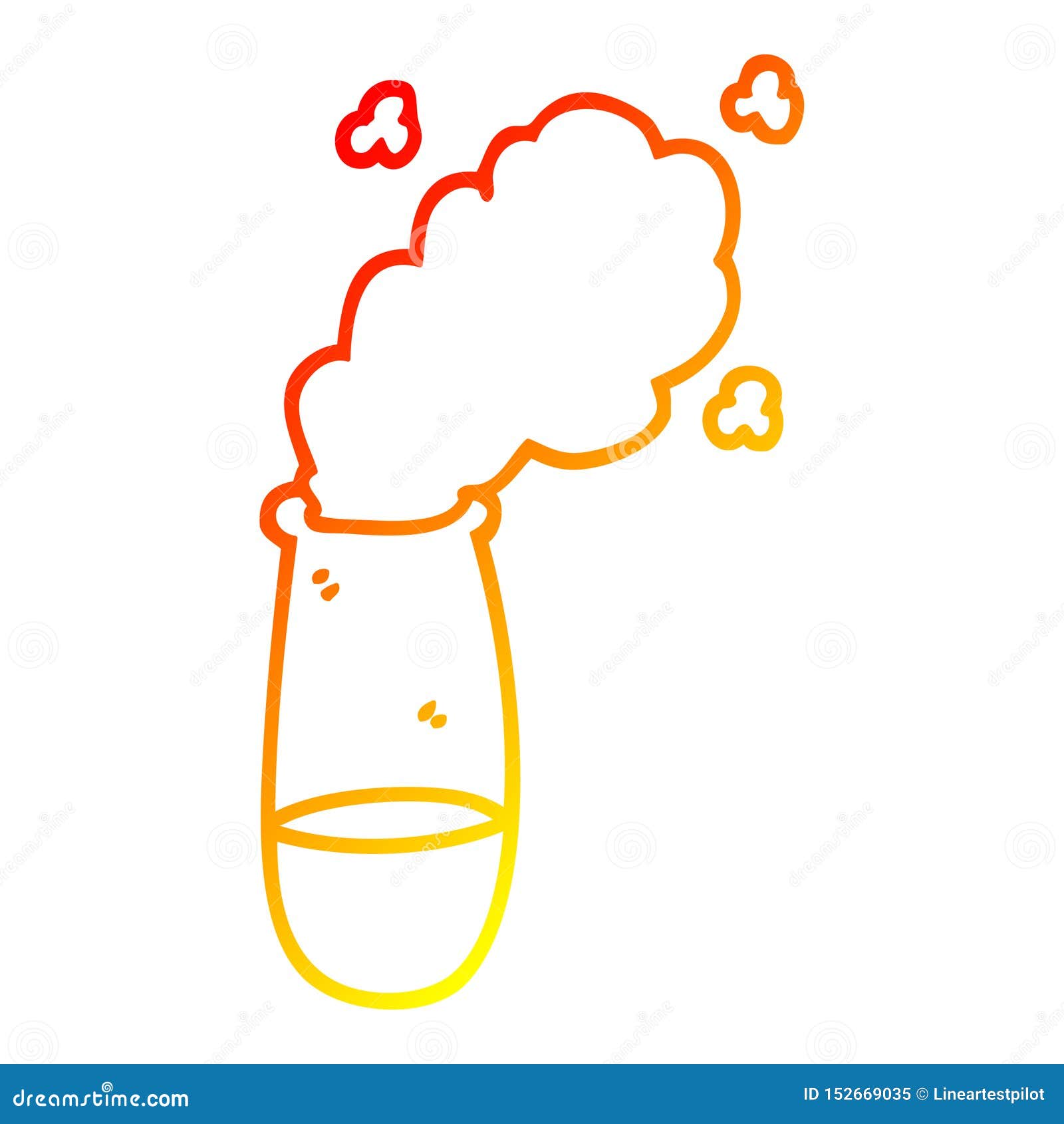 A Creative Warm Gradient Line Drawing Cartoon Test Tube Stock Vector ...