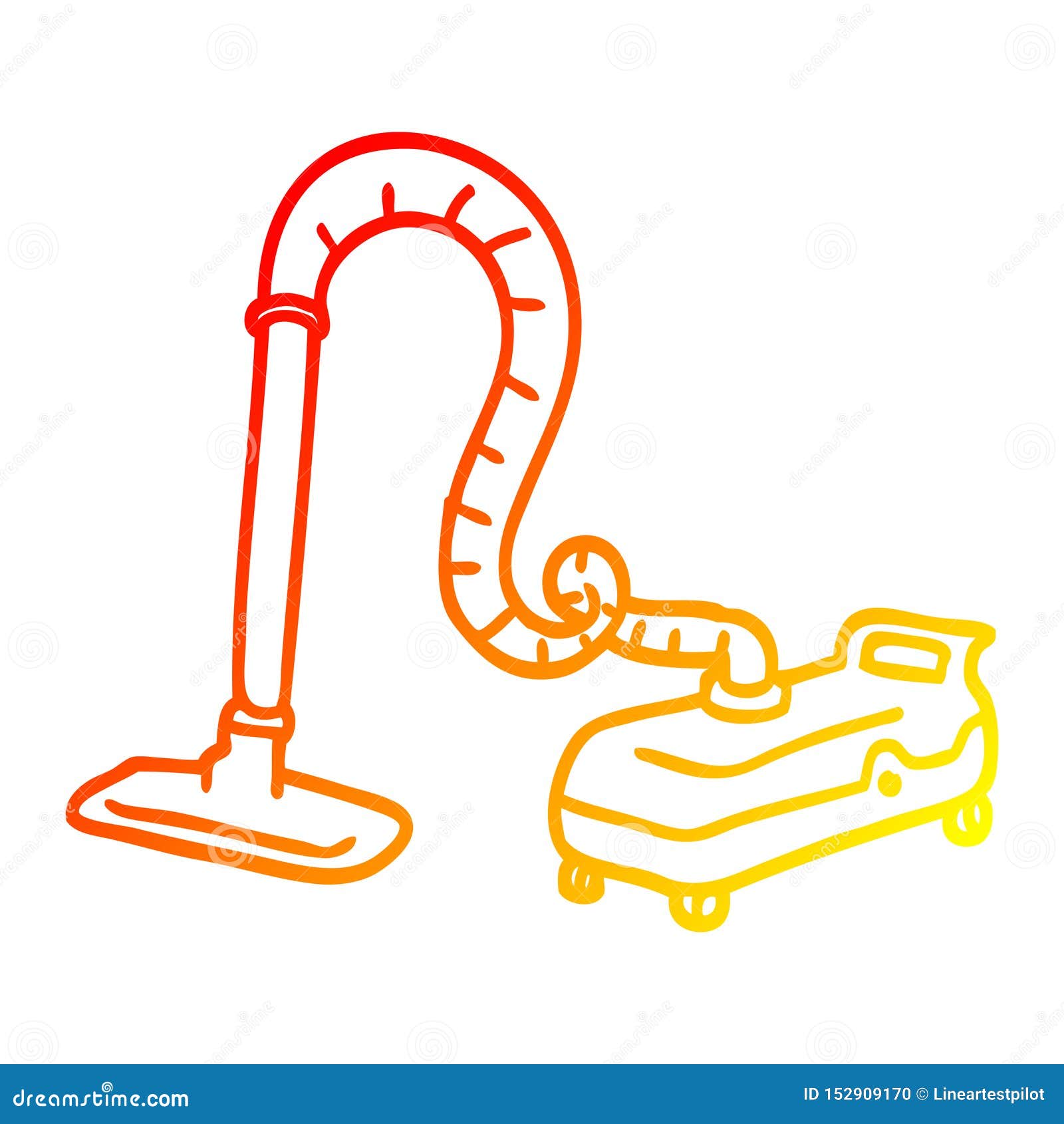 A Creative Warm Gradient Line Drawing Cartoon Vacuum Hoover Stock ...