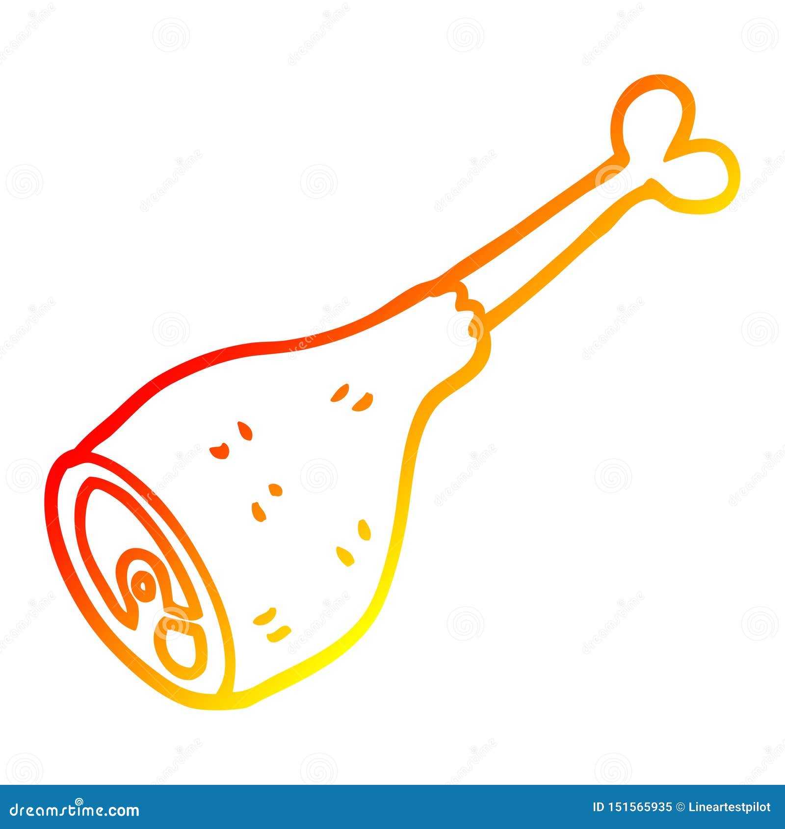 A Creative Warm Gradient Line Drawing Cartoon Well Cooked Meat Stock ...