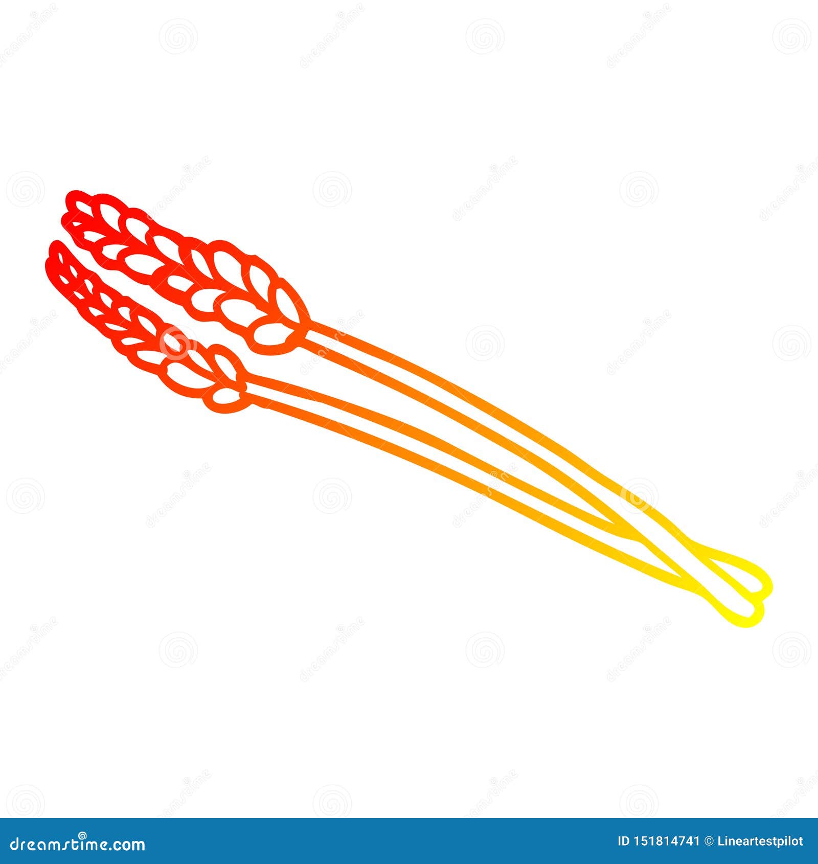 A Creative Warm Gradient Line Drawing Cartoon Wheat Stock Vector ...