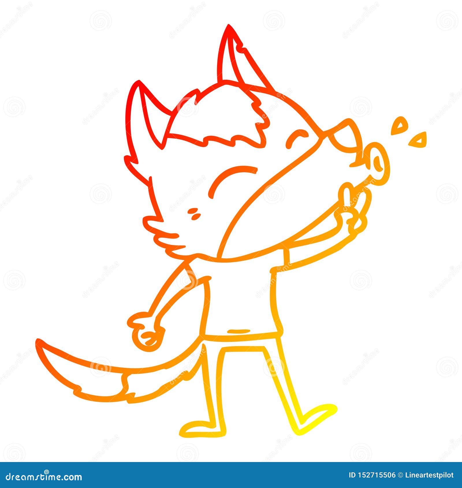 Howling Cartoon Werewolf. Includes An Outline For Coloring ...