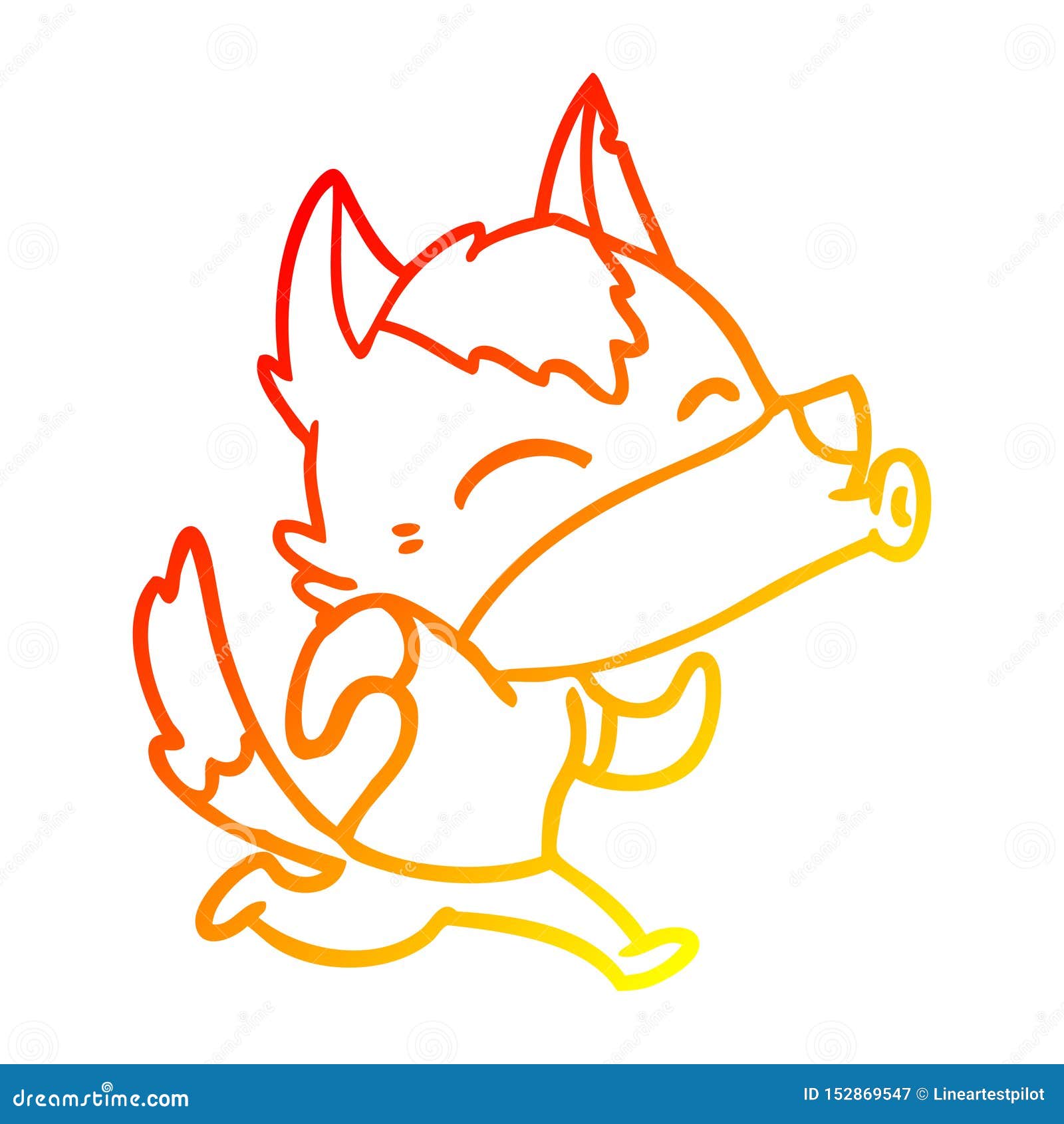 Howling Cartoon Werewolf. Includes An Outline For Coloring ...