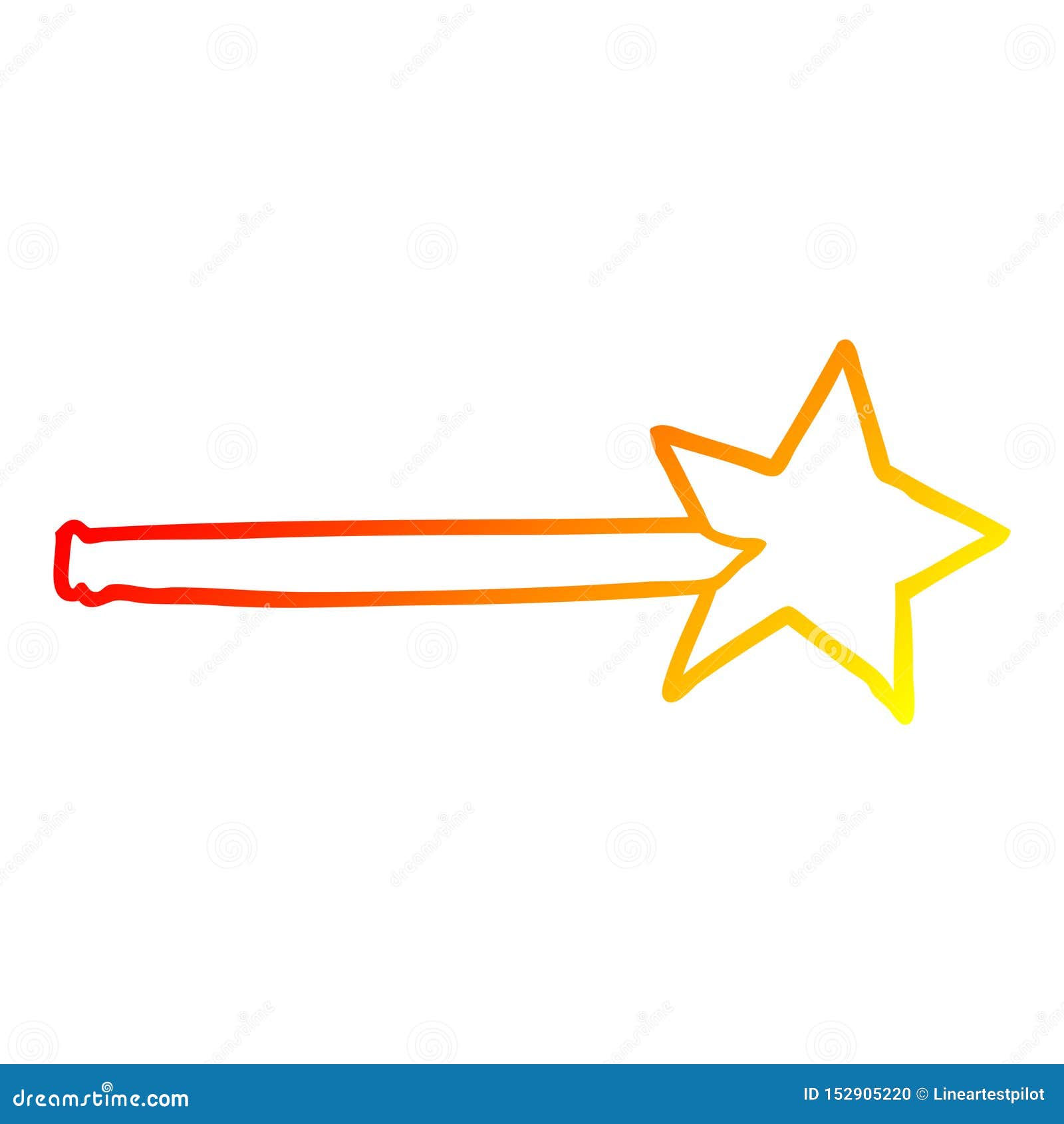 A Creative Warm Gradient Line Drawing Magic Star Wand Stock Vector ...