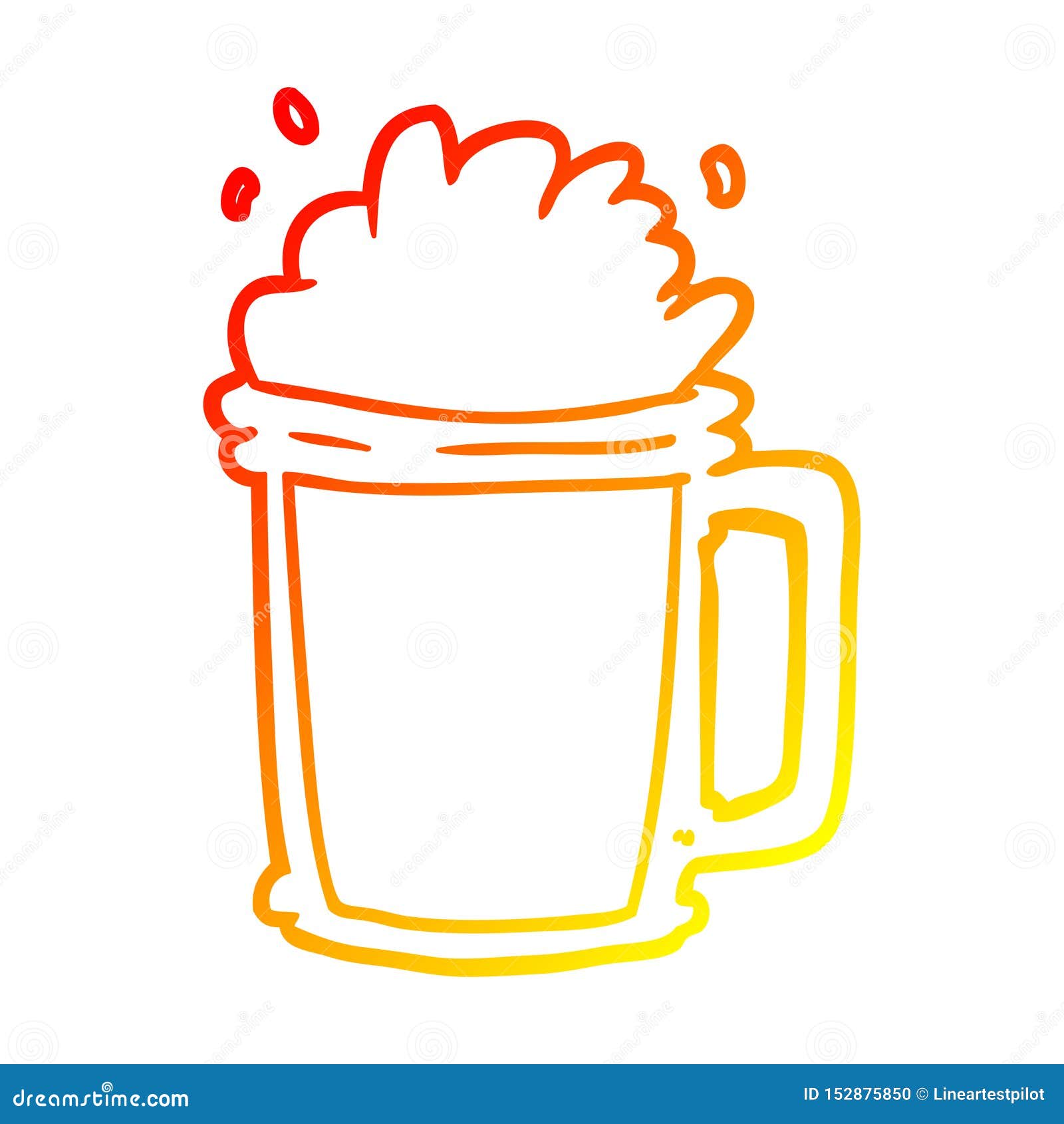 A Creative Warm Gradient Line Drawing Pint of Ale Stock Vector ...