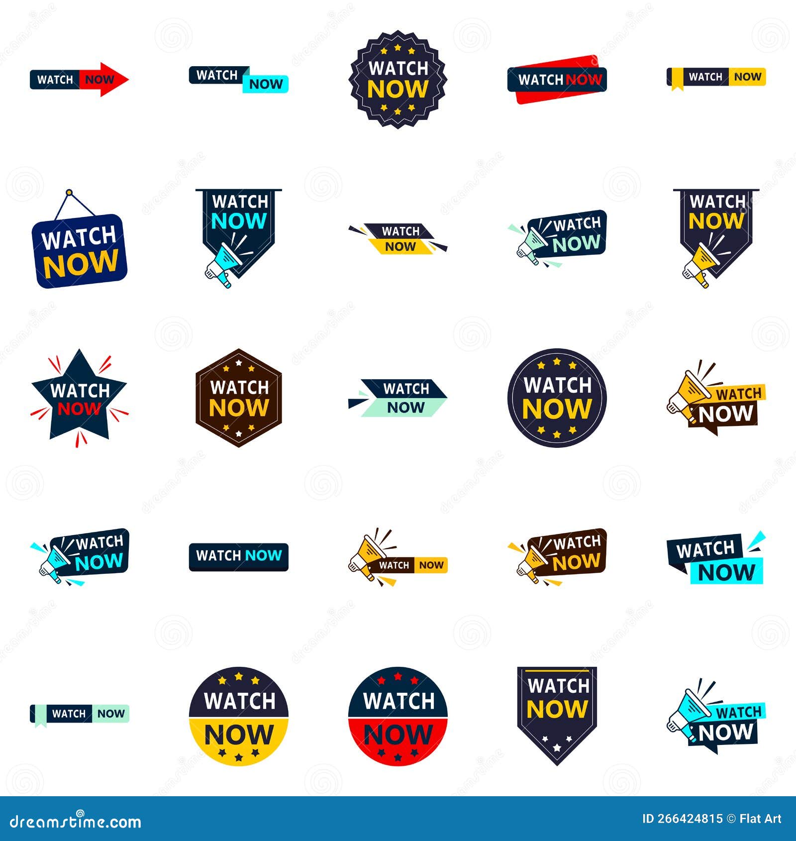 25 Creative Watch Now Banners To Help You Stand Out Stock Vector ...