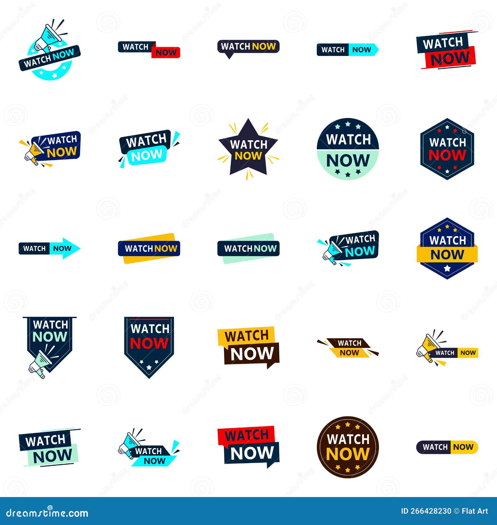 25 Creative Watch Now Banners To Help You Stand Out Stock Vector ...