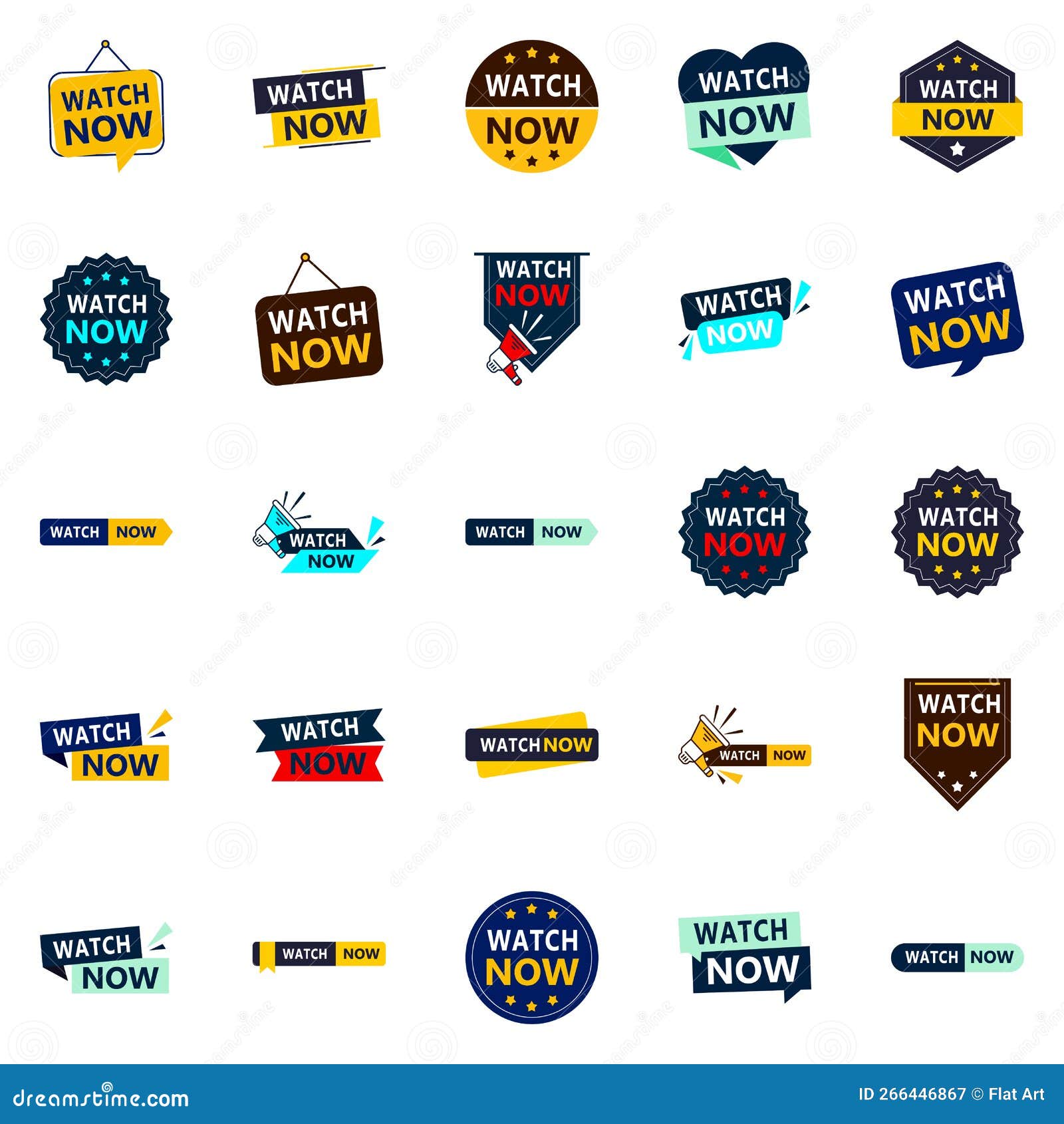 25 Creative Watch Now Banners To Help You Stand Out Stock Vector ...