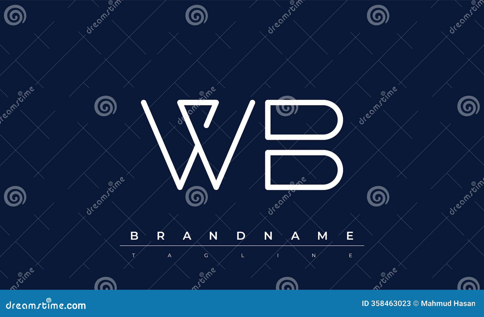 Creative WB Letter Initial Logo Vector Image | CartoonDealer.com #358463023