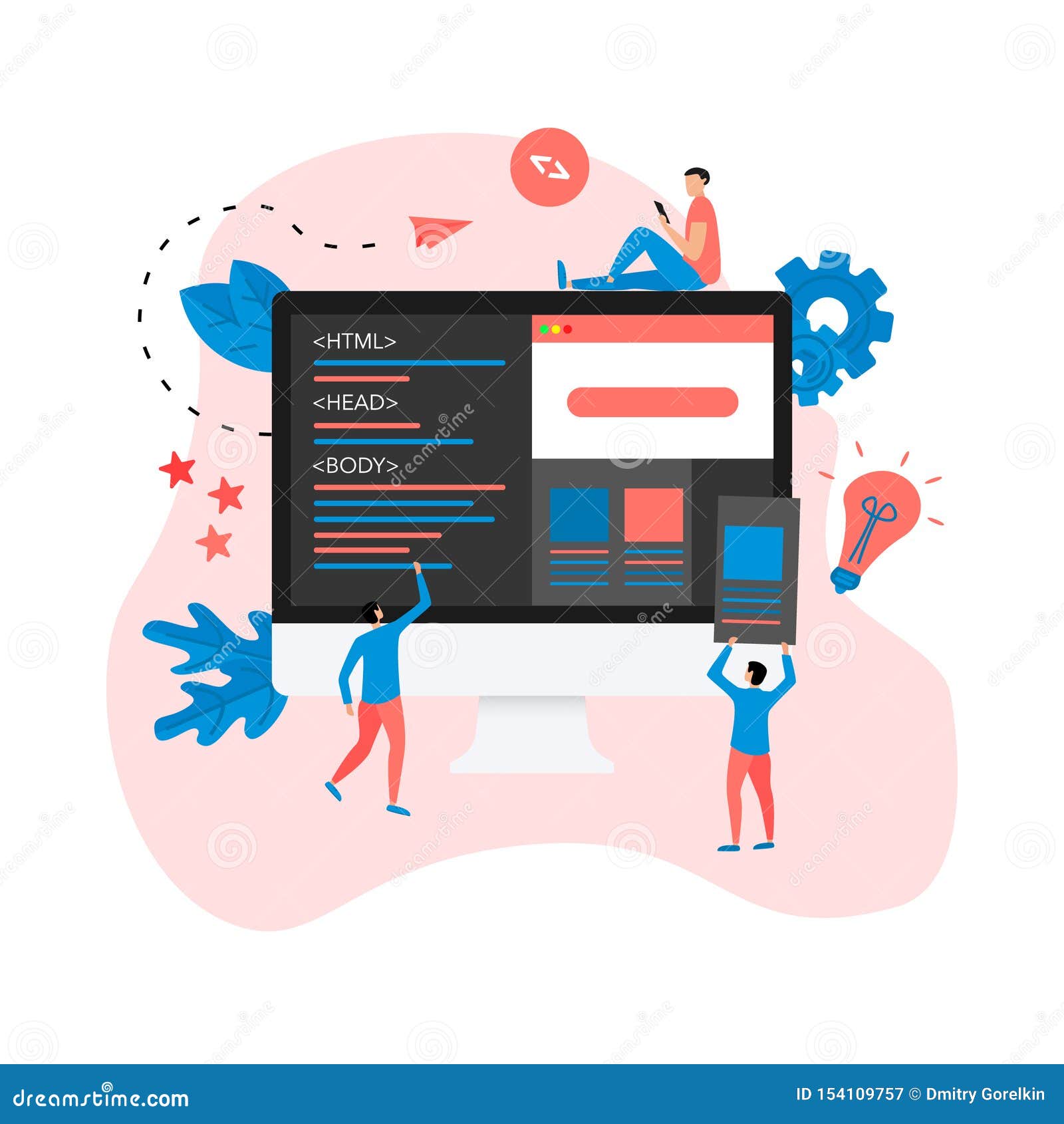 Creative Webpage Development and Web Design Concept Stock Vector ...