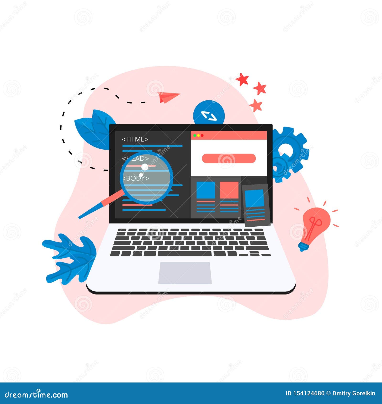 Creative Webpage Development and Web Design Concept Stock Vector ...