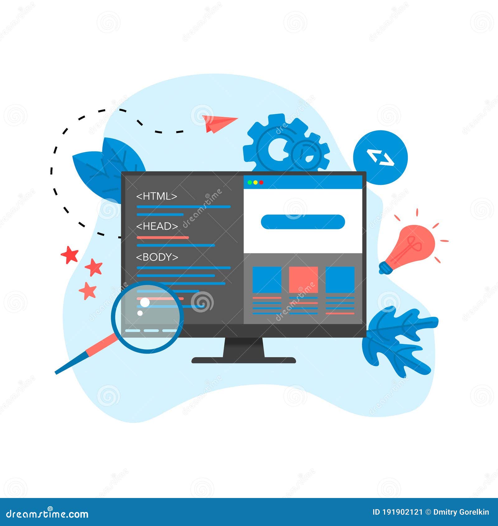 Creative Webpage Development and Web Design Concept Stock Vector ...