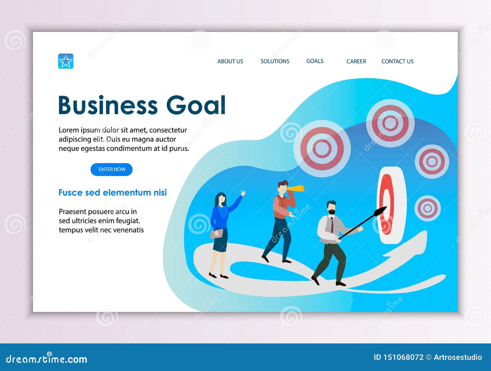 Creative Website Template of Business Goal Concept Stock Vector ...