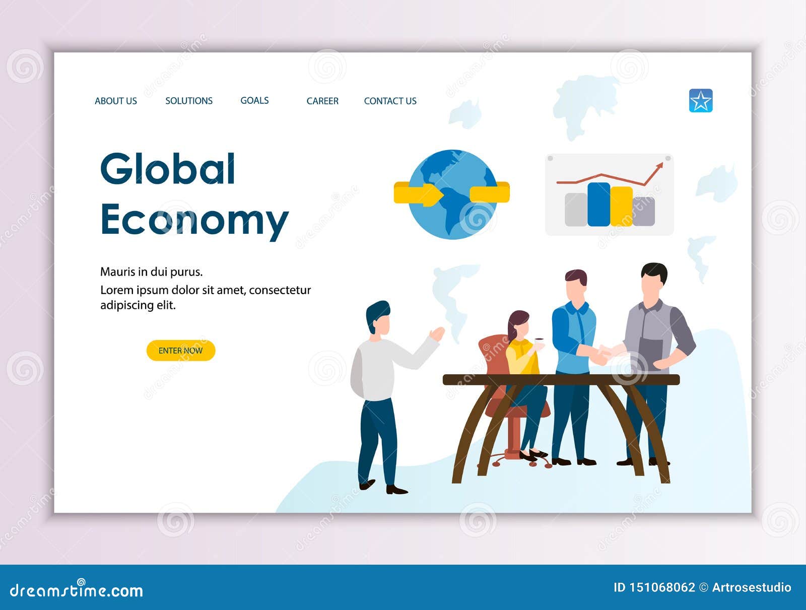 Creative Website Template of Global Economy Concept Stock Vector ...
