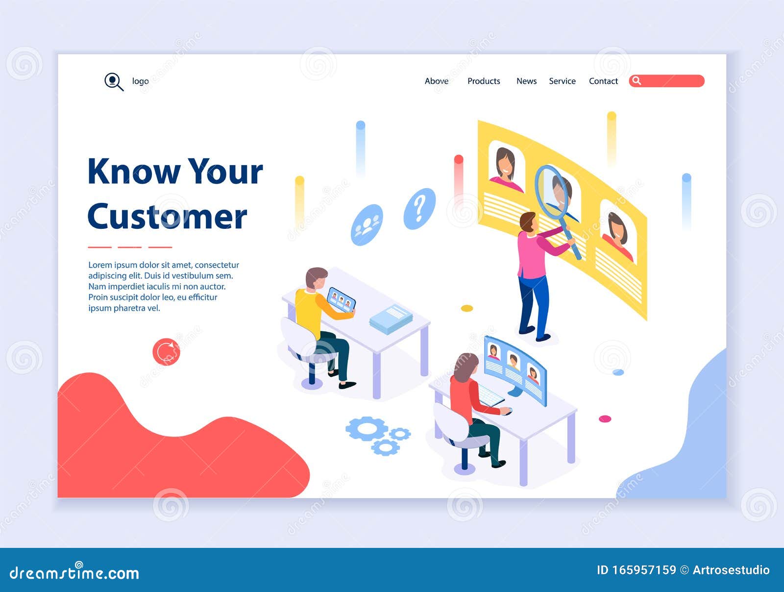 Creative Website Template of Know Your Customer Concept Stock Vector ...
