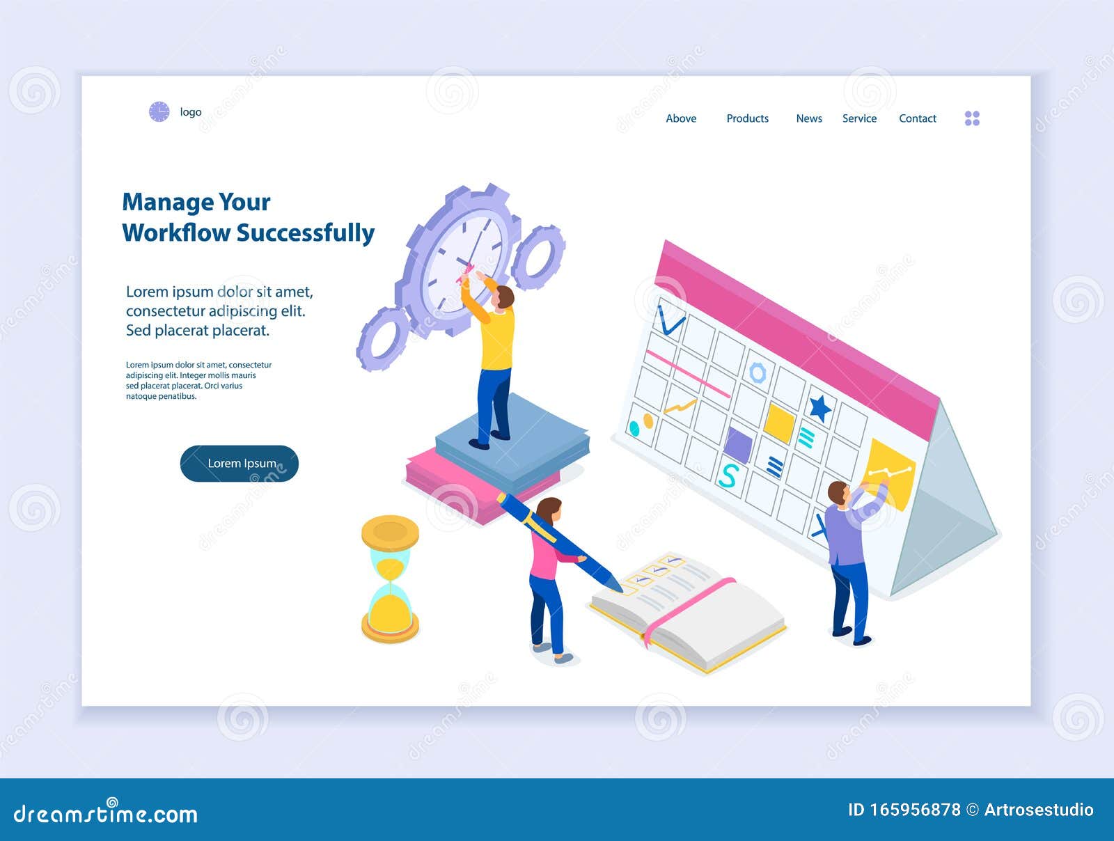 Creative Website Template of Manage Your Workflow Successfully Concept ... Creative Website Template of Manage Your Workflow Successfully Concept ...
