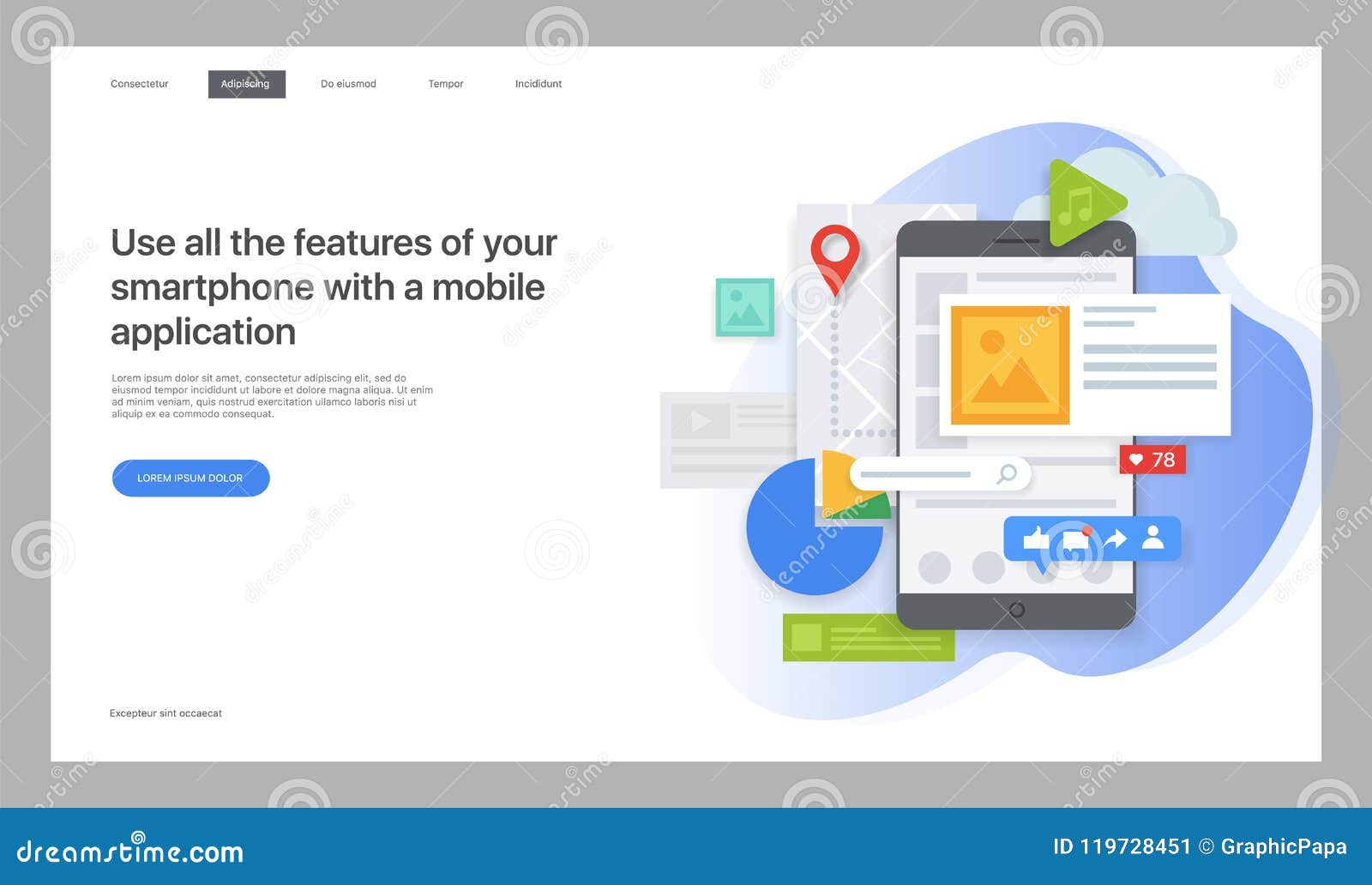 Creative Website Landing Page Ui Template With Modern Art Crayon ...