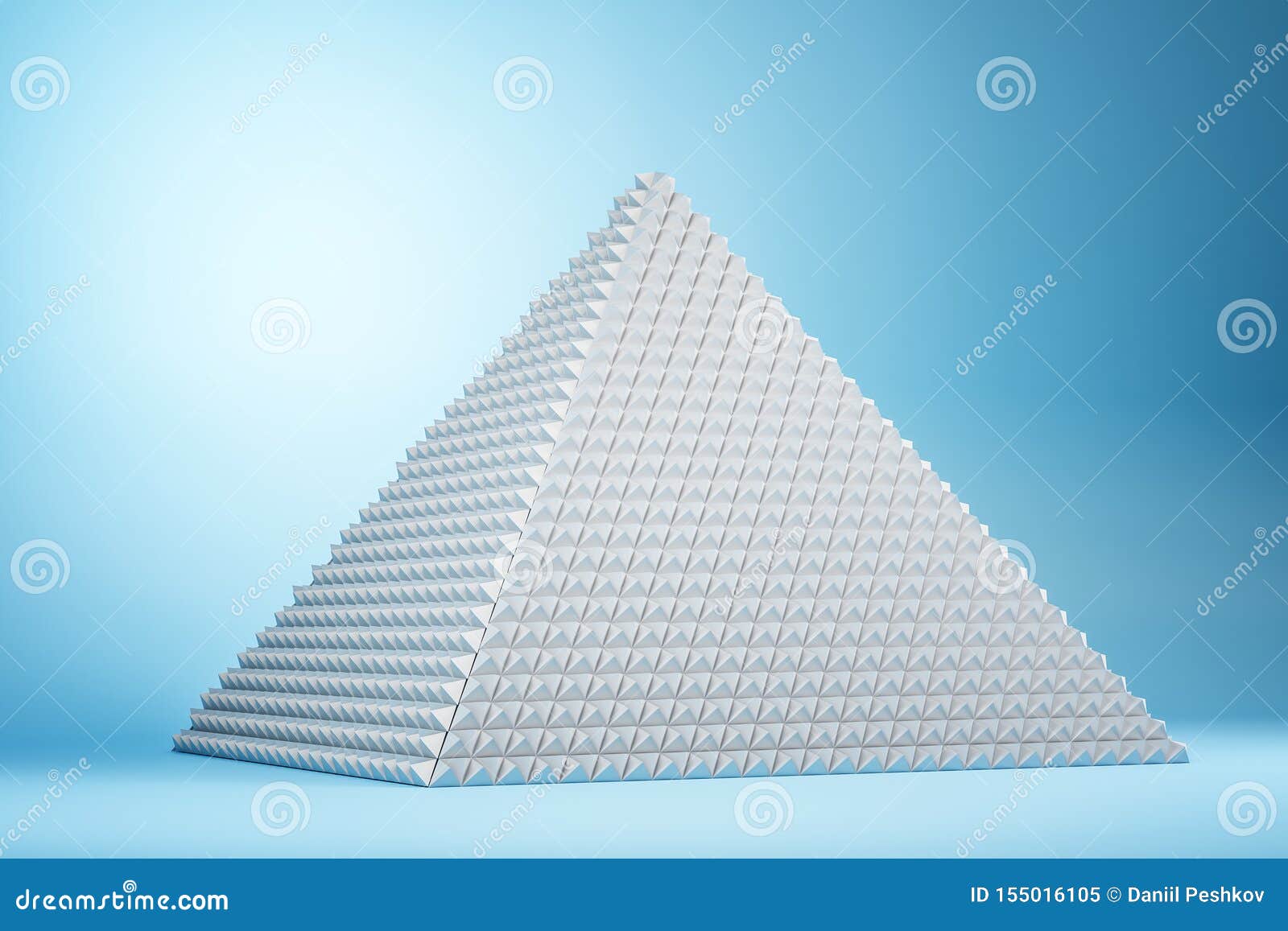 Creative White Pyramid on Blue Background Stock Illustration ...
