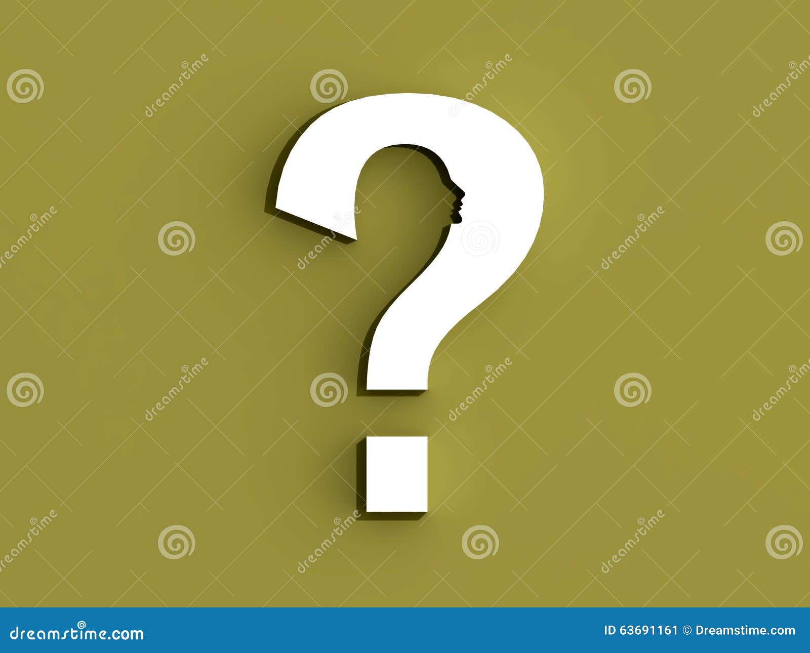 Creative White Question Mark with Human Face Stock Illustration ...