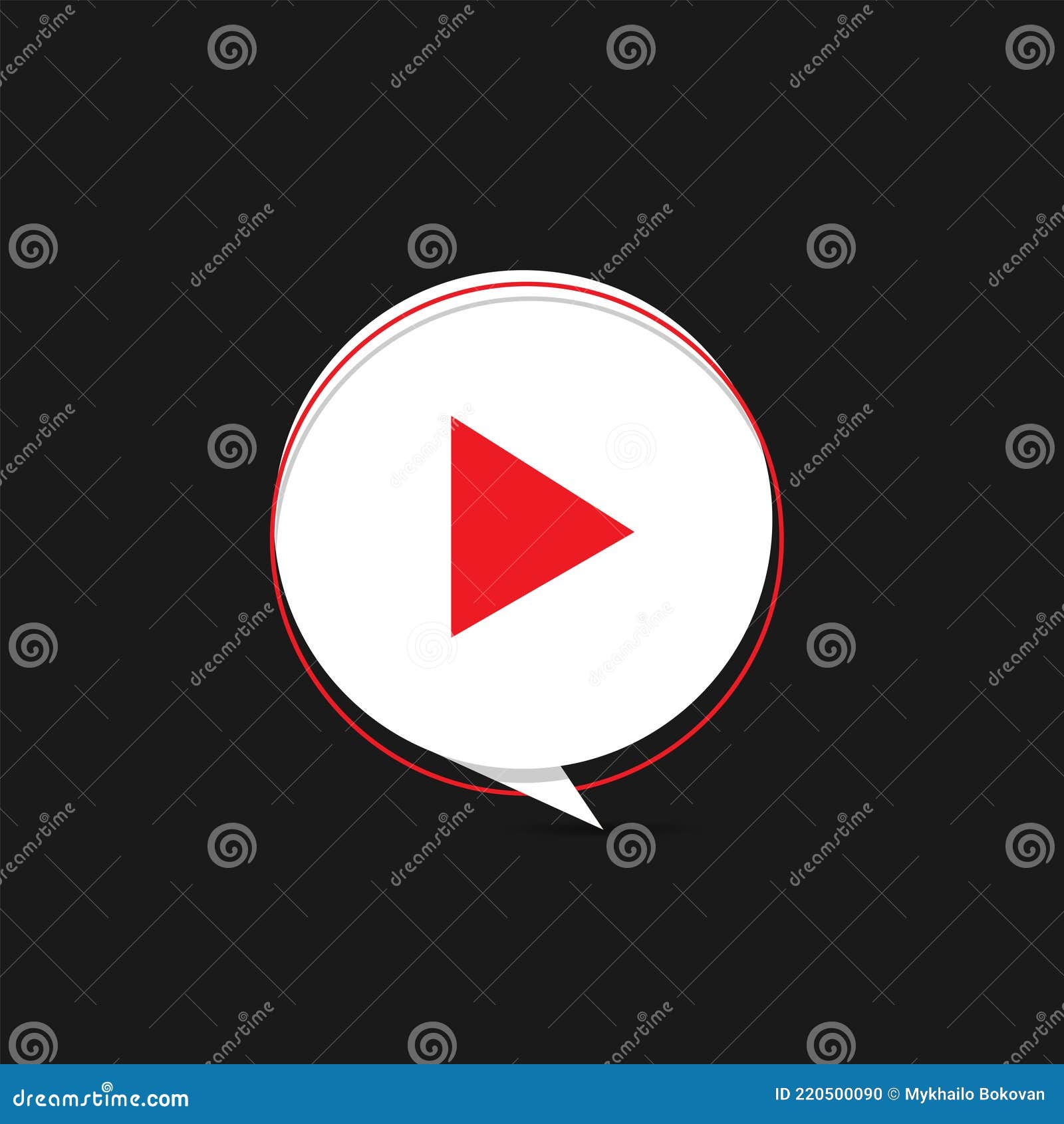 Creative White Round Play Button Vector Icon Stock Vector ...