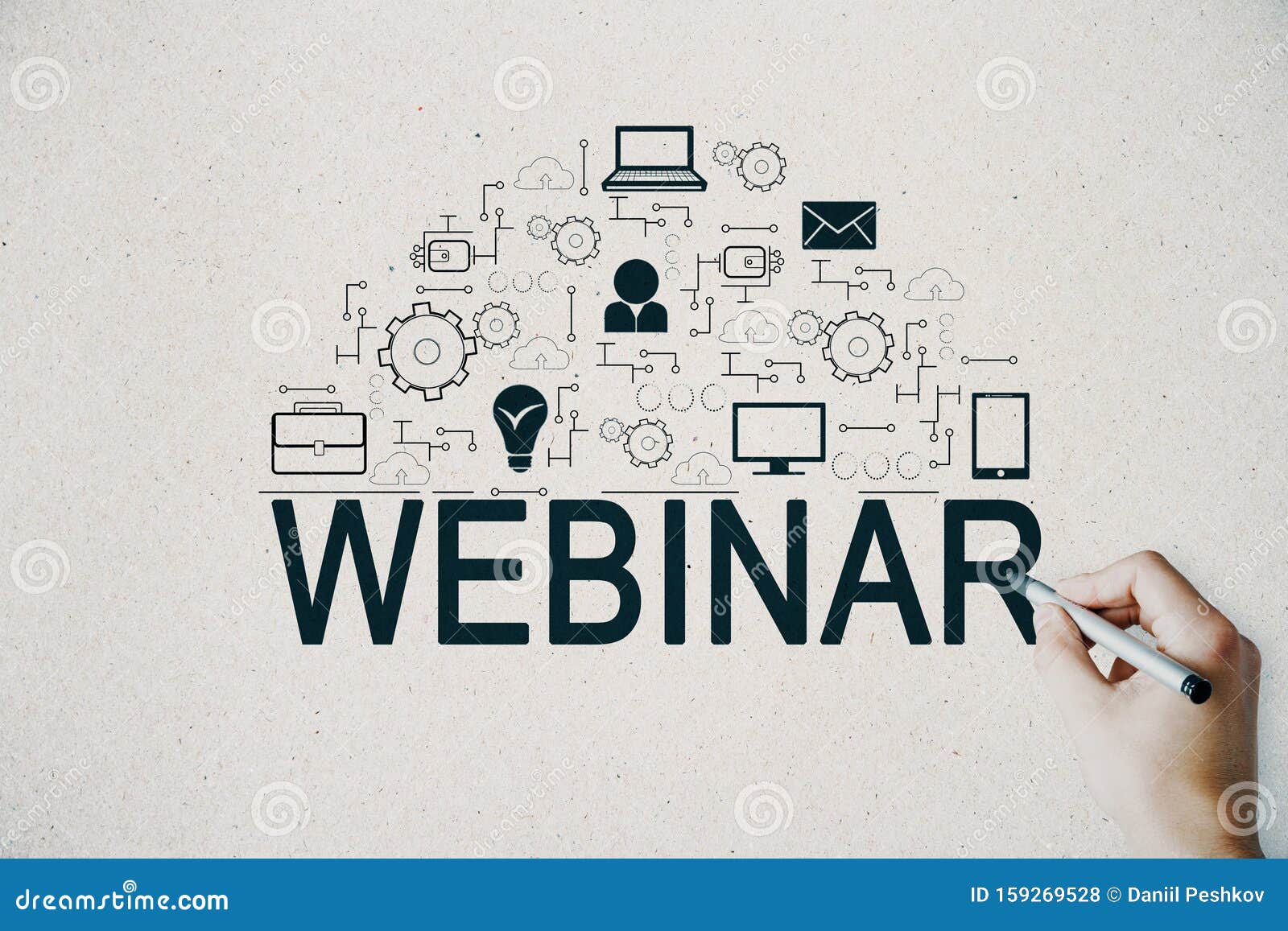 Creative White Webinar Sketch Stock Photo - Image of internet ...