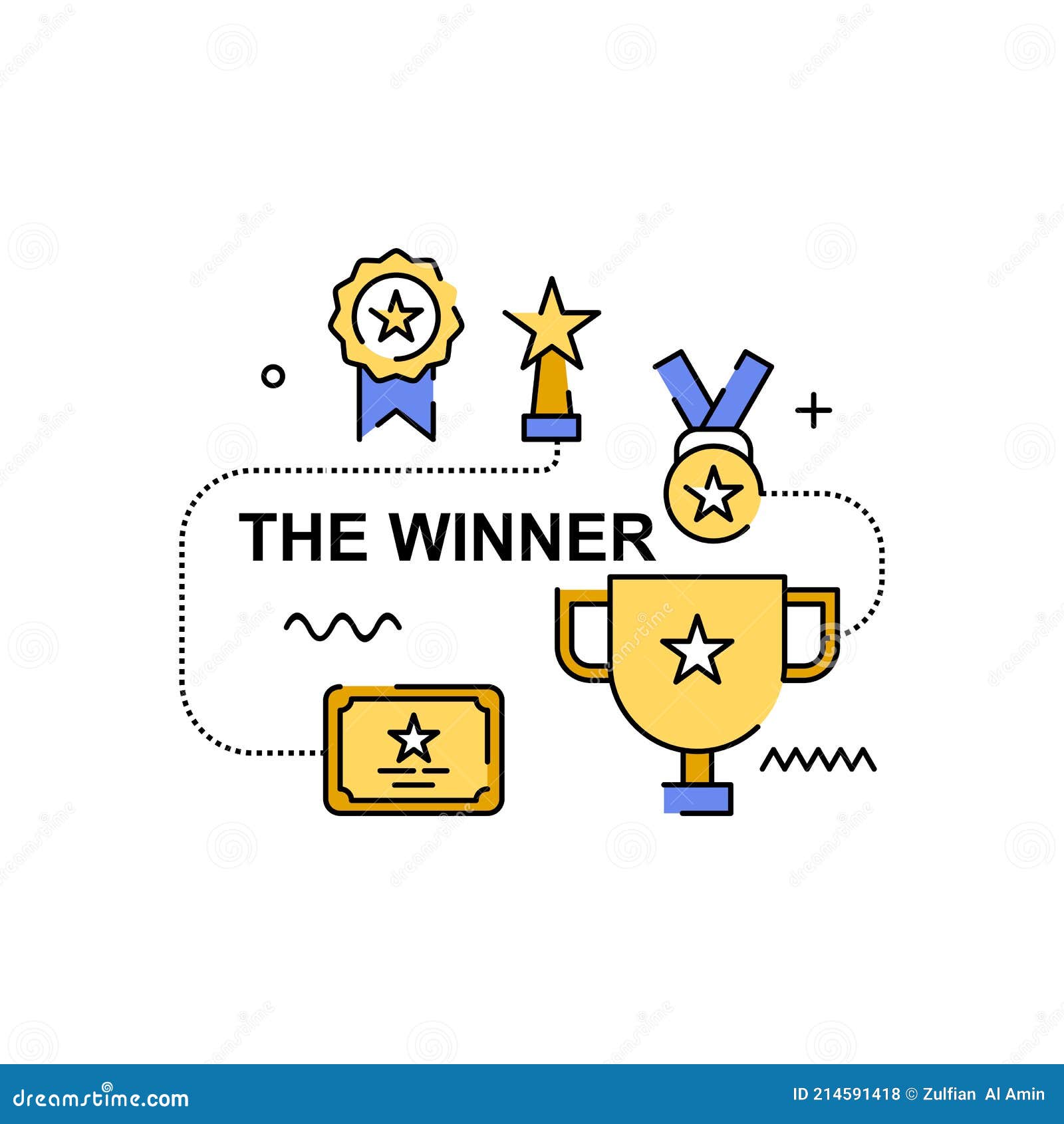 Creative Winner Symbol Design Collection Set. Stock Vector ...