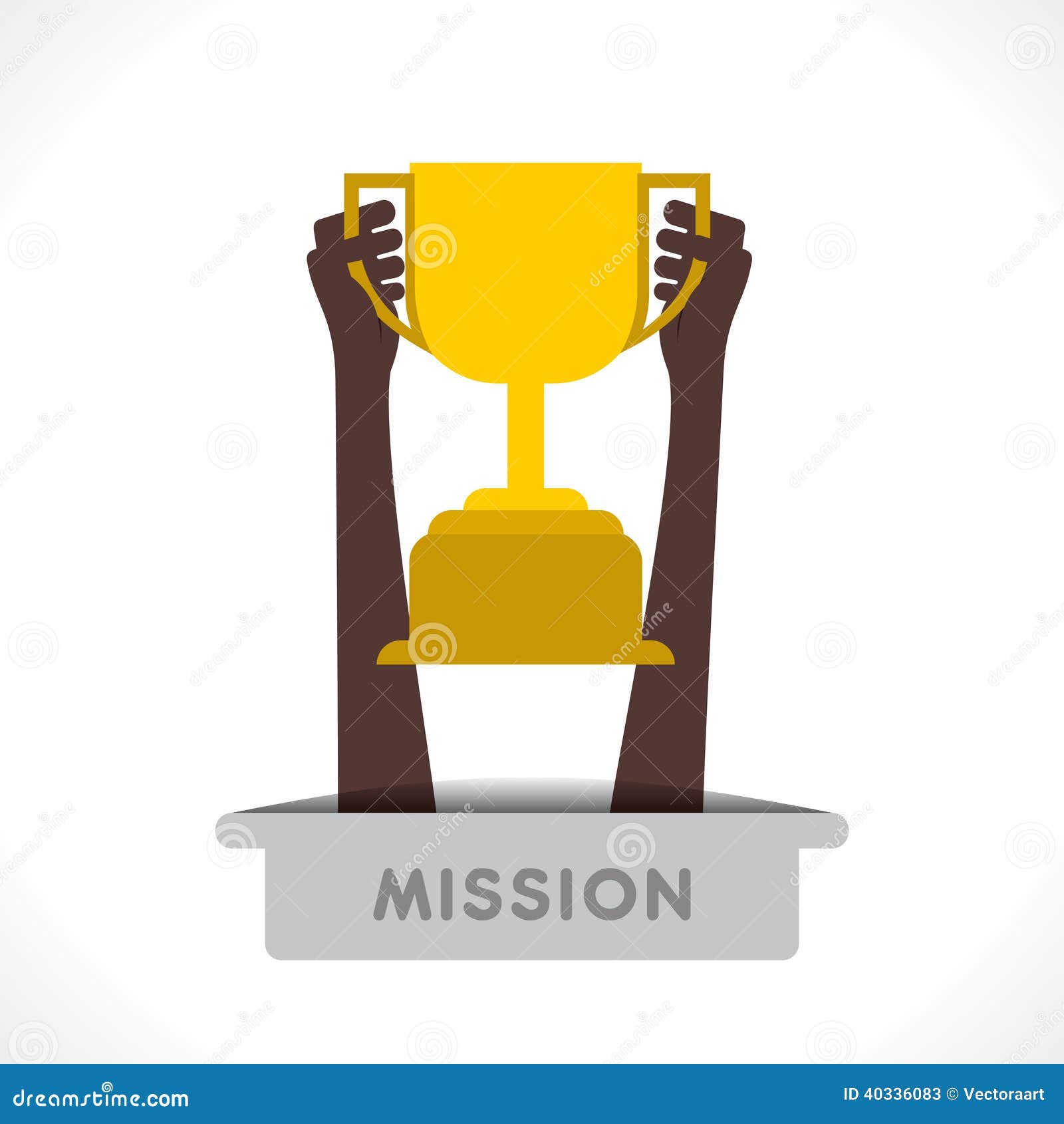 Men Winning Trophy Or Cup Banner Vector Illustration. Muscle ...