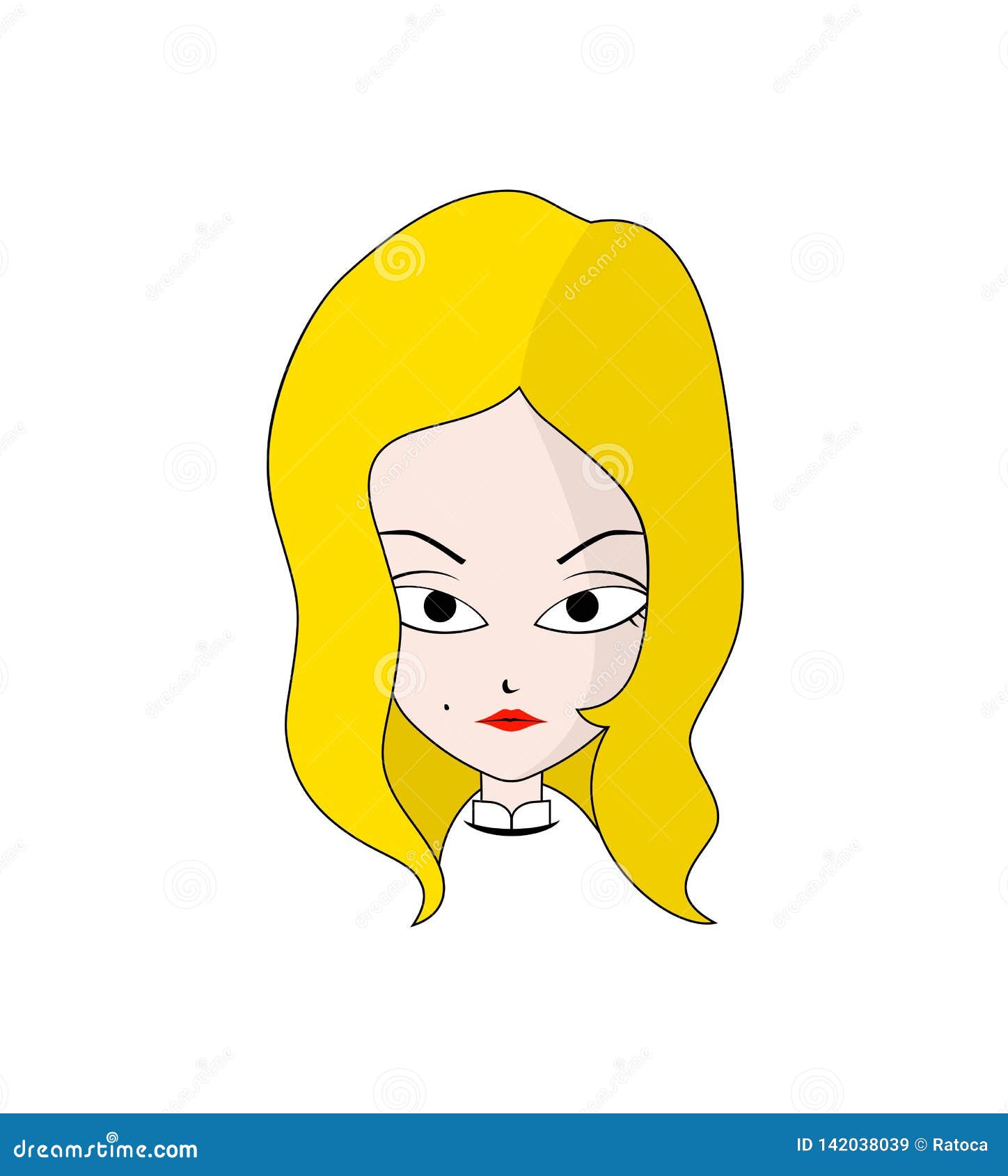 Creative woman head draw stock vector. Illustration of female - 142038039